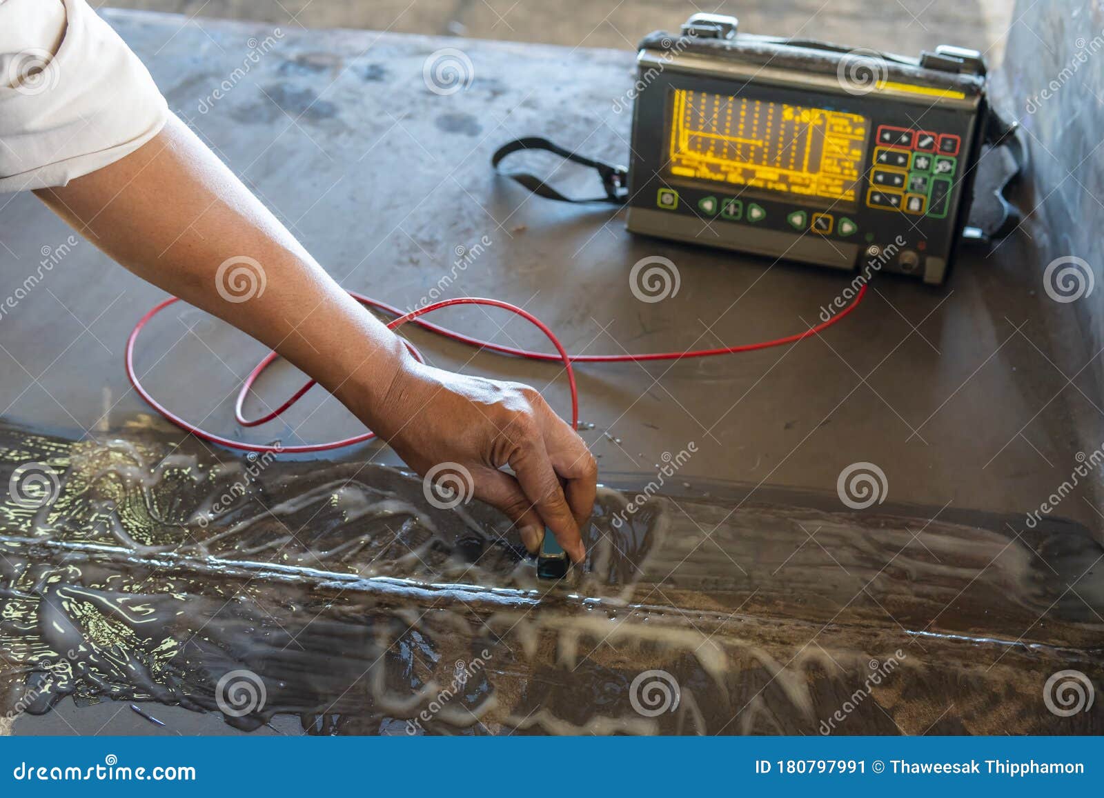 Checking Defect in Welded with Process Ultrasonic Testing UT Stock ...