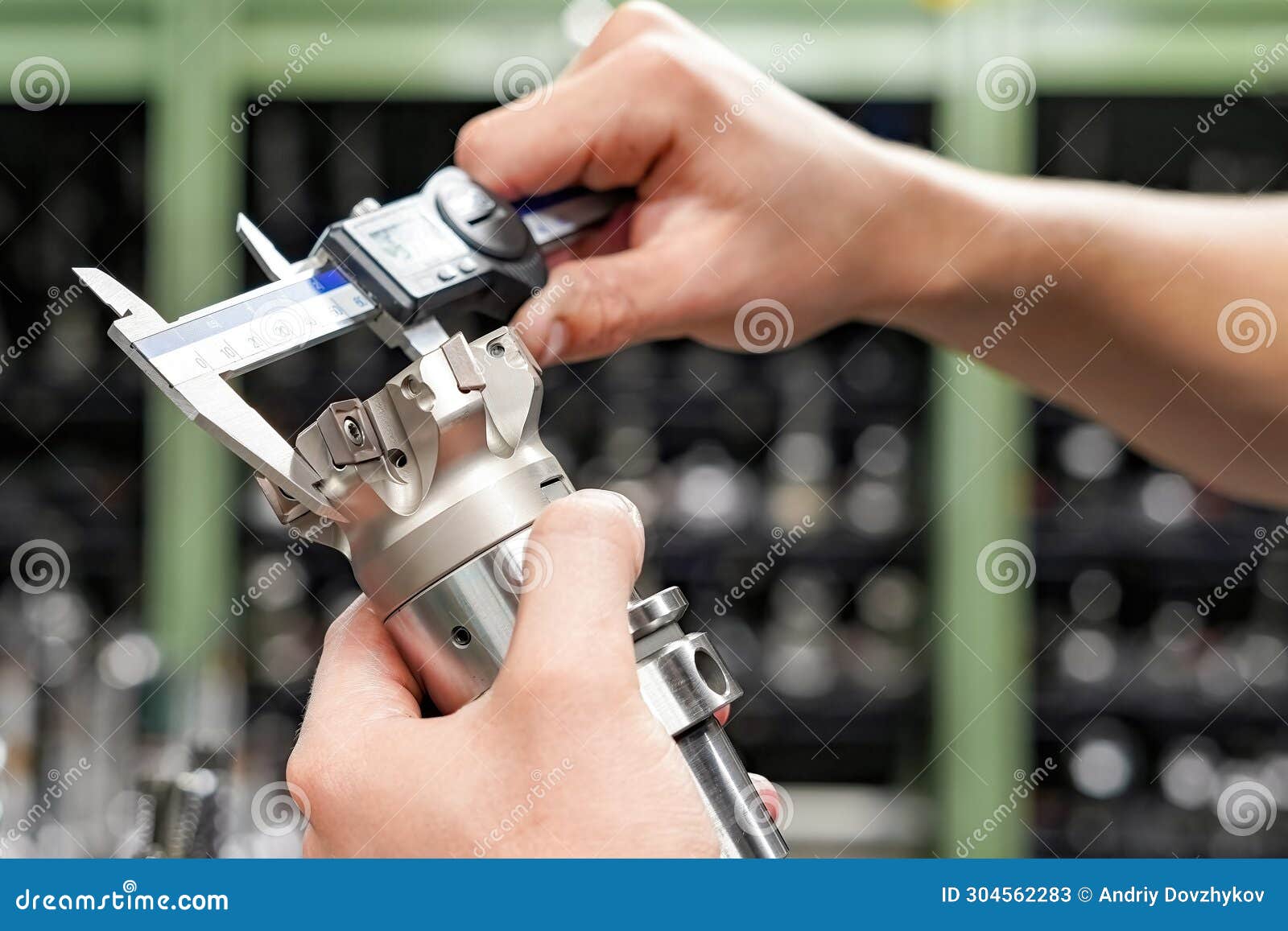 Checking the Dimensions of the Cutting Tool with a Caliper for ...