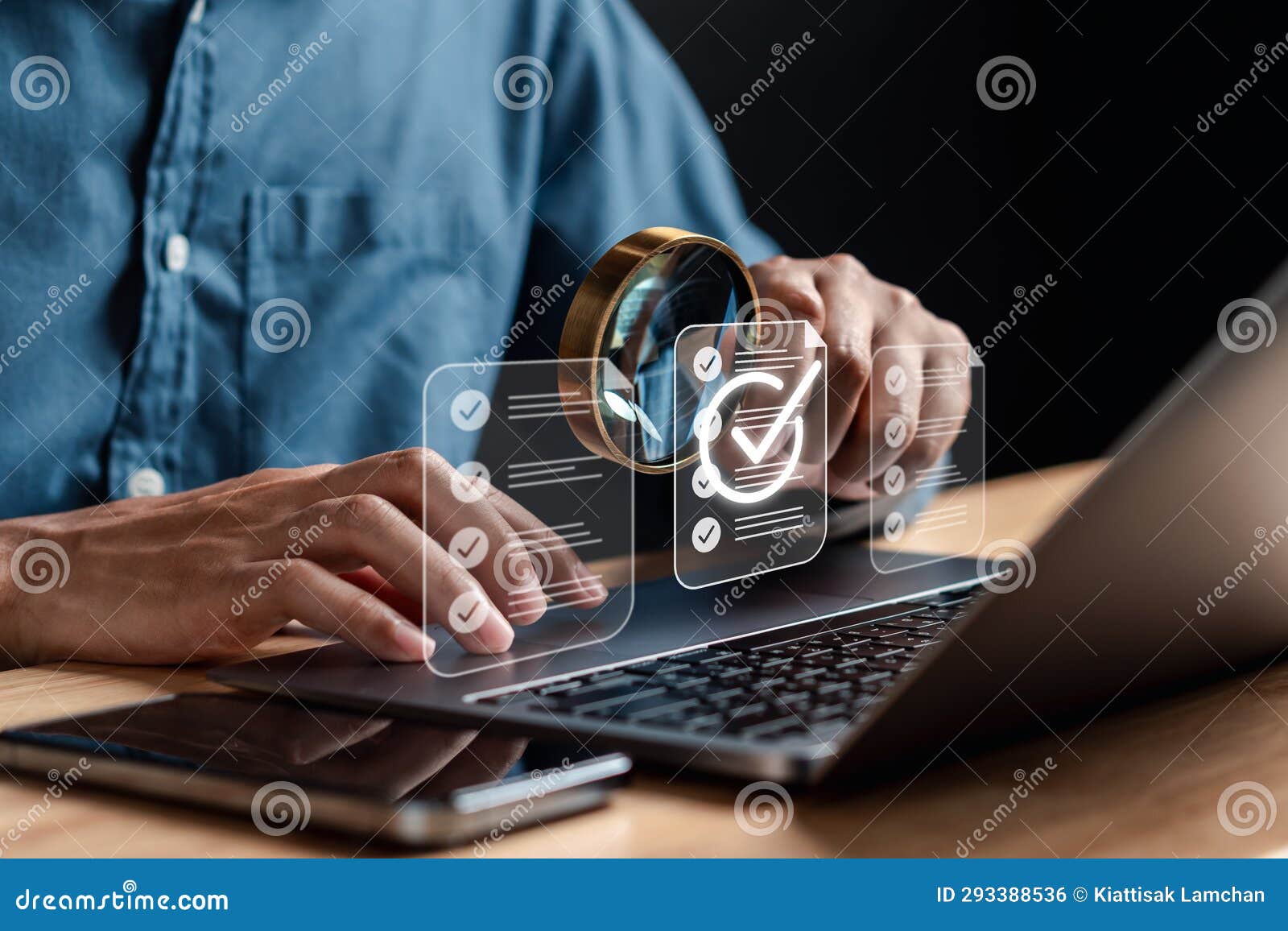 Checking Document with Ai Artificial Intelligence Process Technology ...