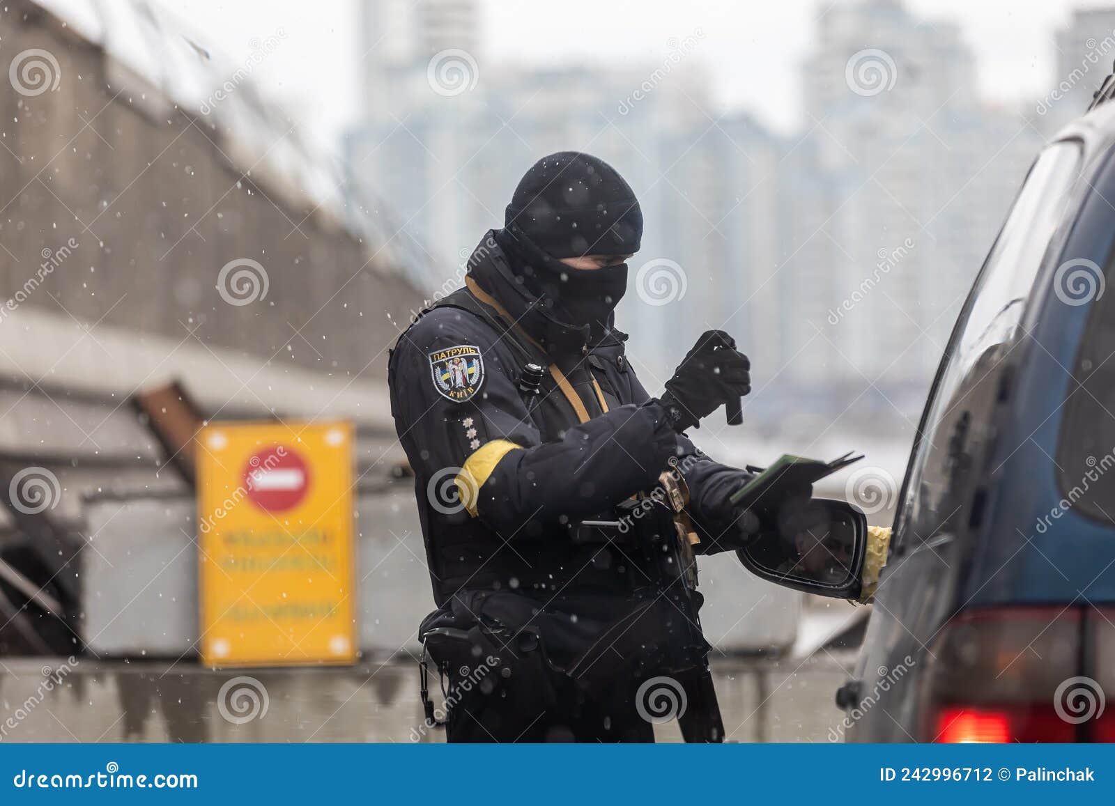 Checking Documents at a Checkpoint in Kyiv Editorial Photography ...