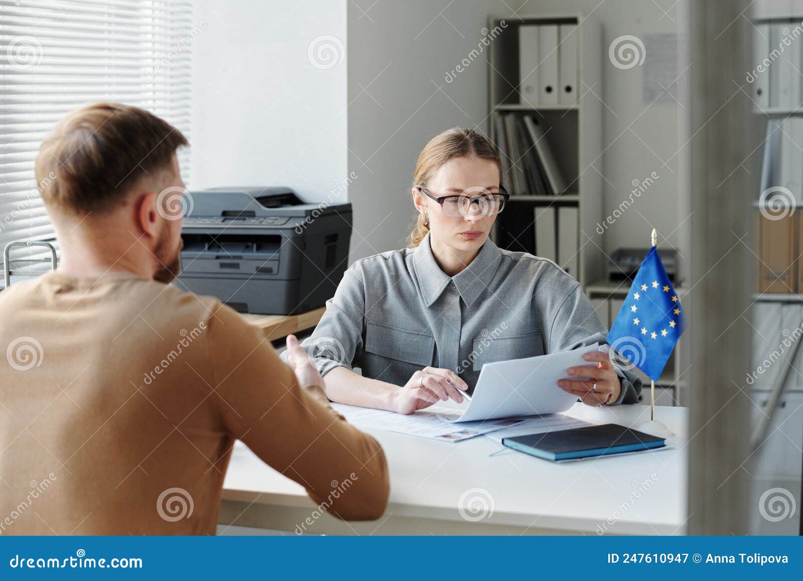Checking Documents during Consultation at Office Stock Image - Image of ...
