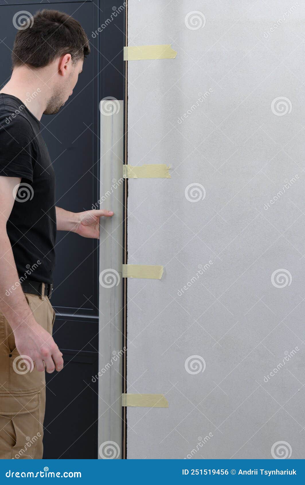 Checking the Door Frame for Evenness of the Surface after Installation ...