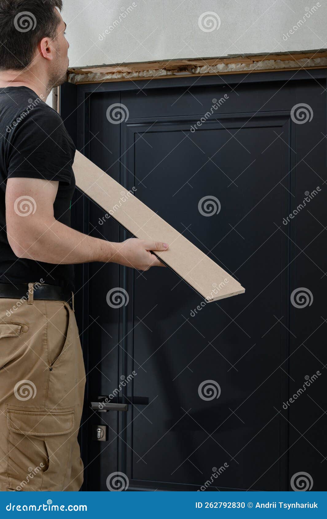 Checking the Door Frame for Evenness of the Surface after Installation ...