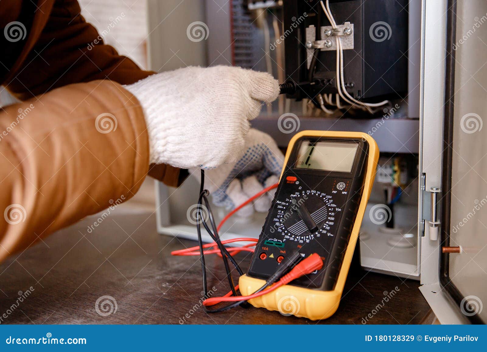 Checking Electrical Panel and Power Cable for Short Circuit Stock Image ...