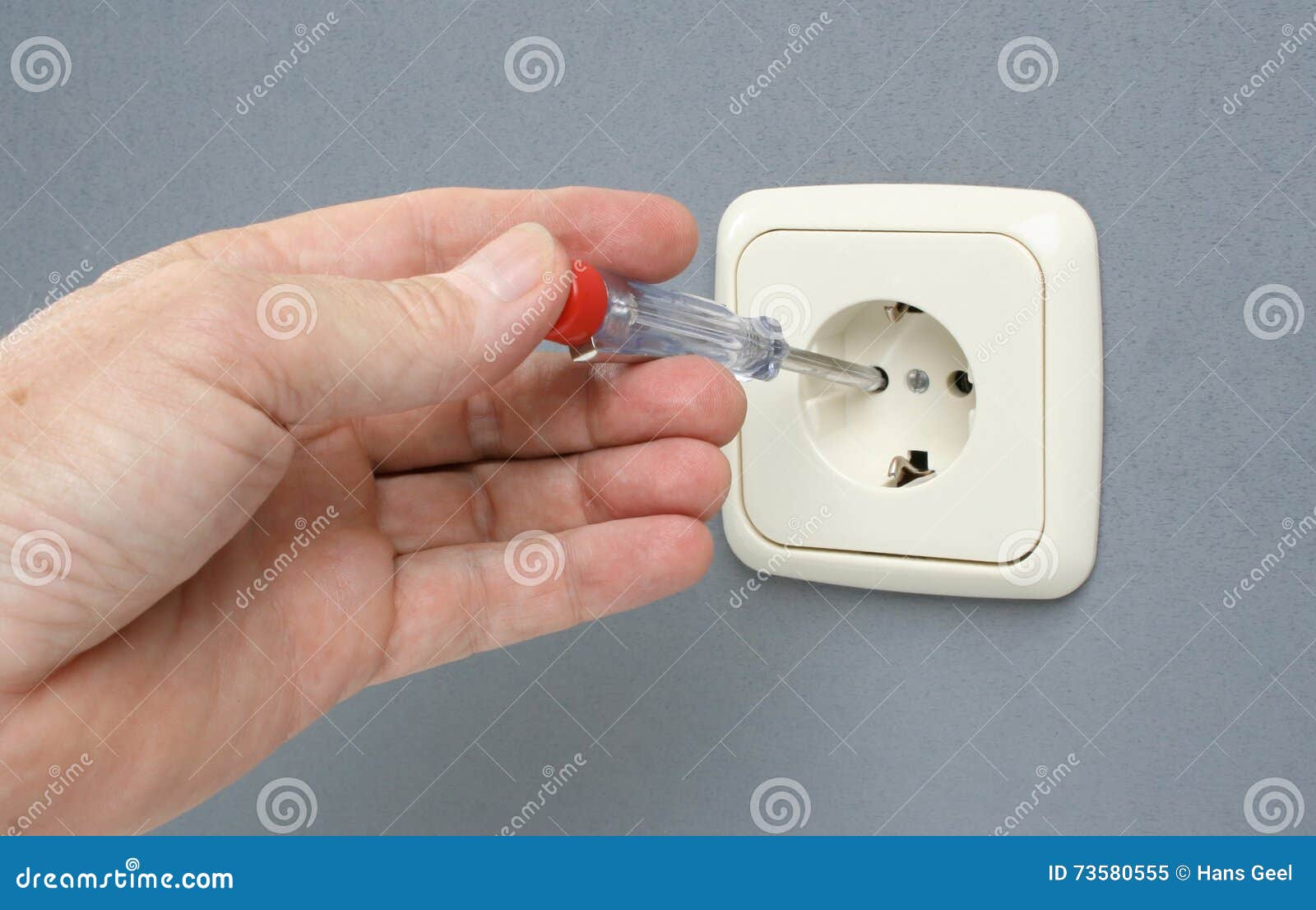 Checking Electrical Wall Outlet Stock Image - Image of check, connect ...