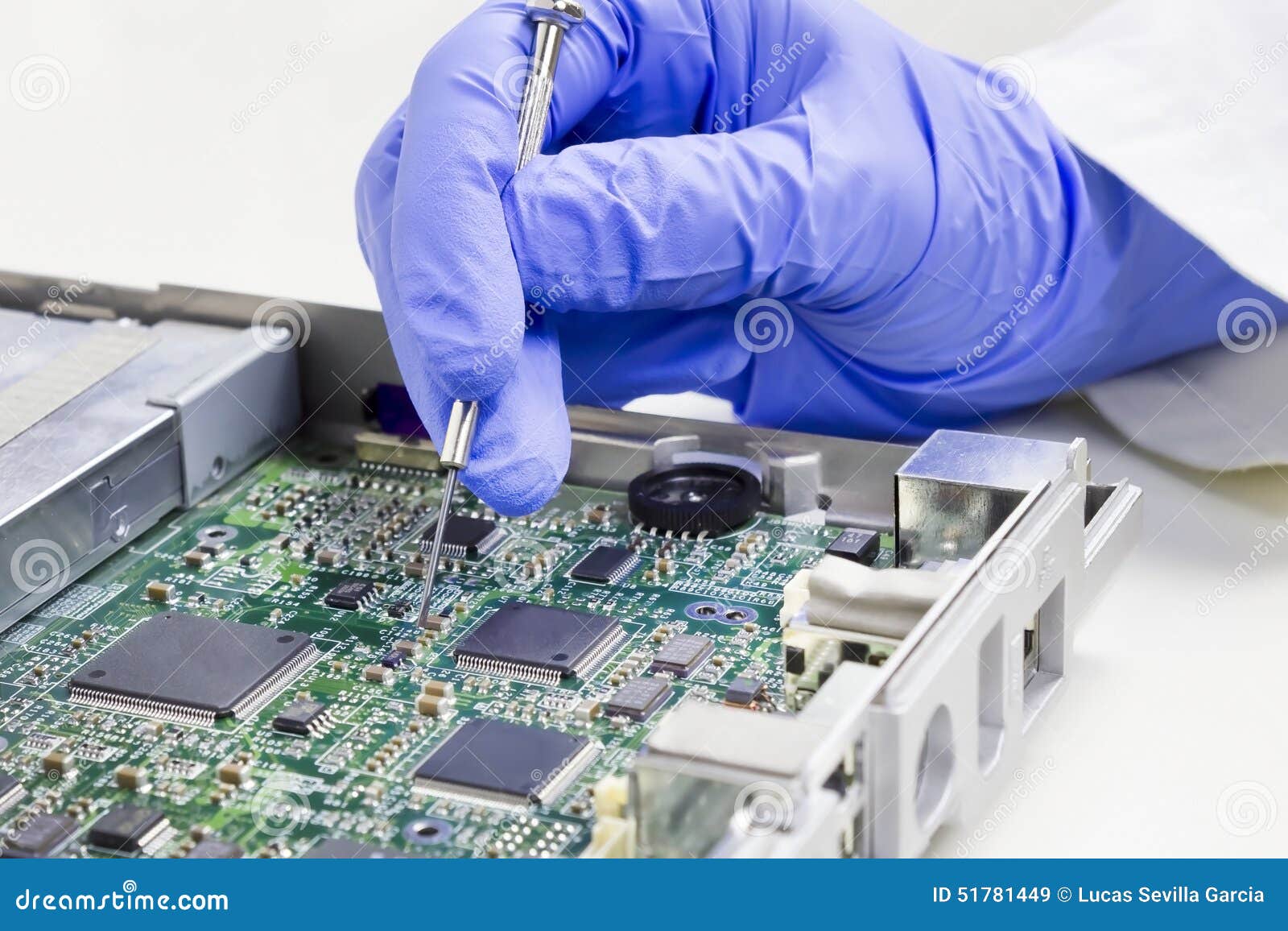 Checking electronics stock image. Image of computer, hand - 51781449