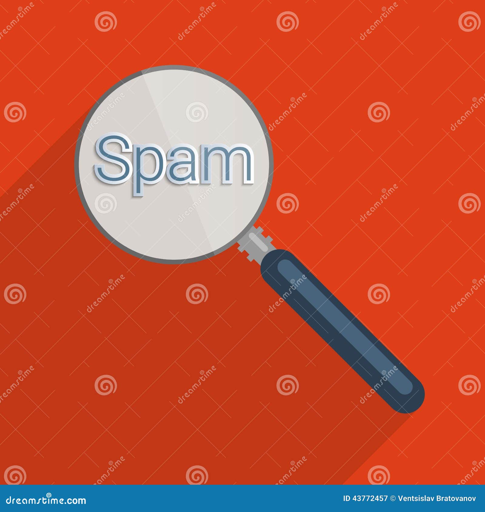 Checking emails for spam stock vector. Illustration of macro - 43772457