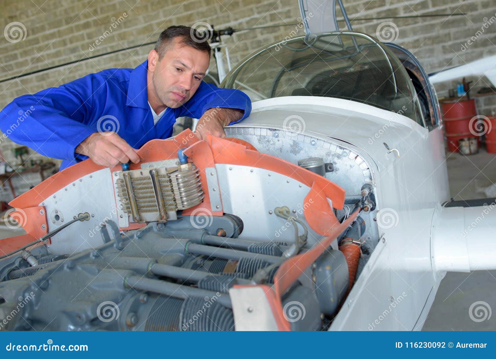 Checking on the engine stock photo. Image of industry - 116230092