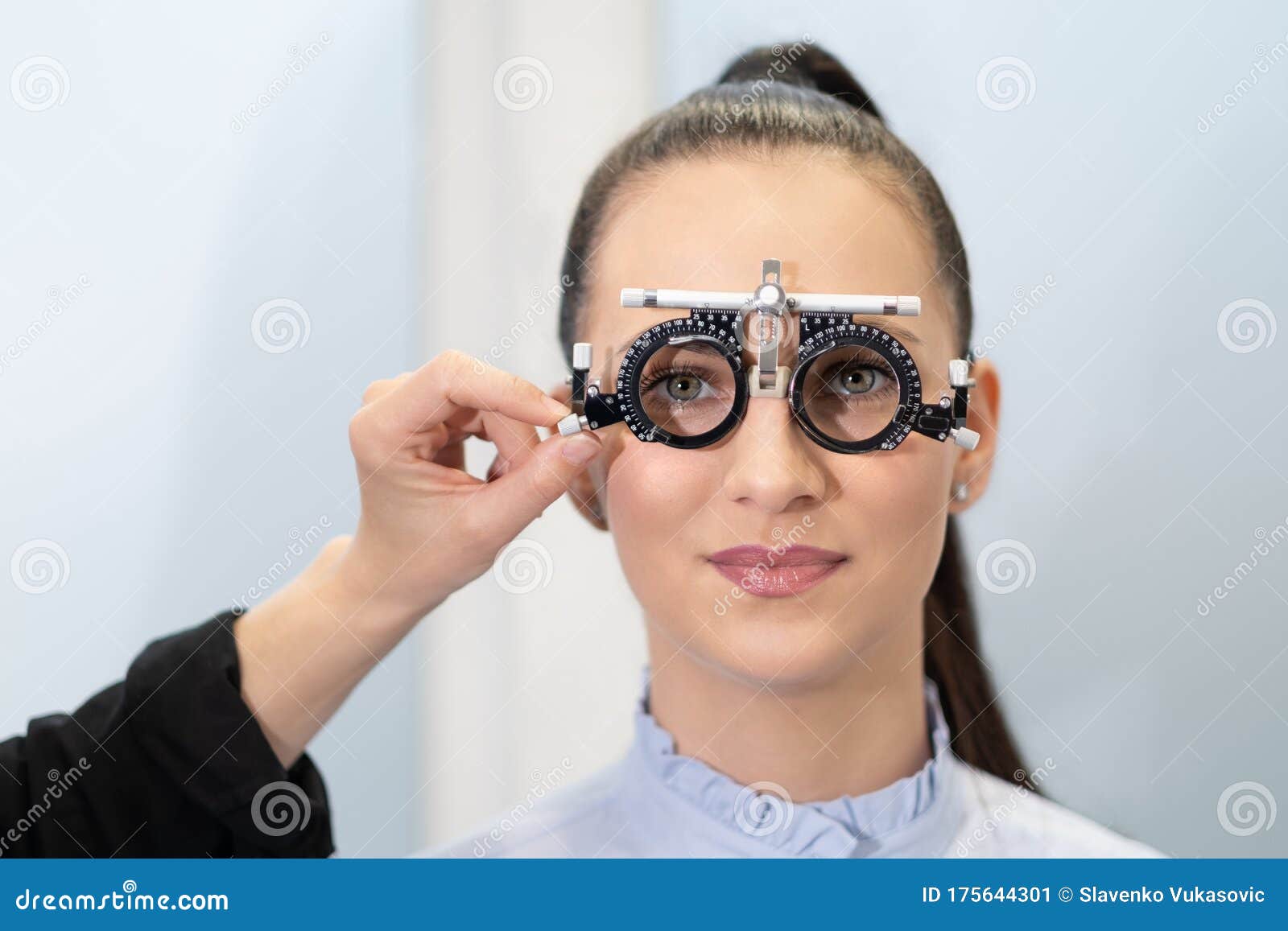 Checking eye vision stock image. Image of female, ophthalmologist ...