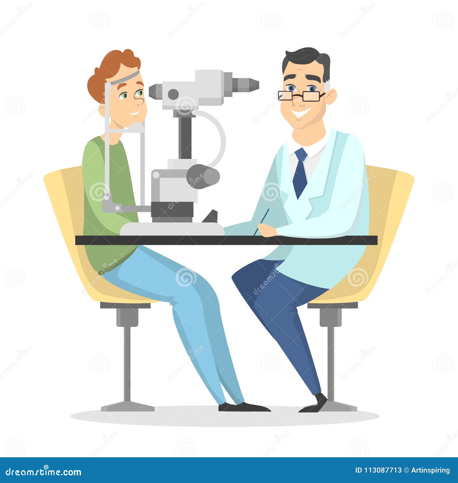 Checking the eyesight. stock vector. Illustration of drawing - 113087713