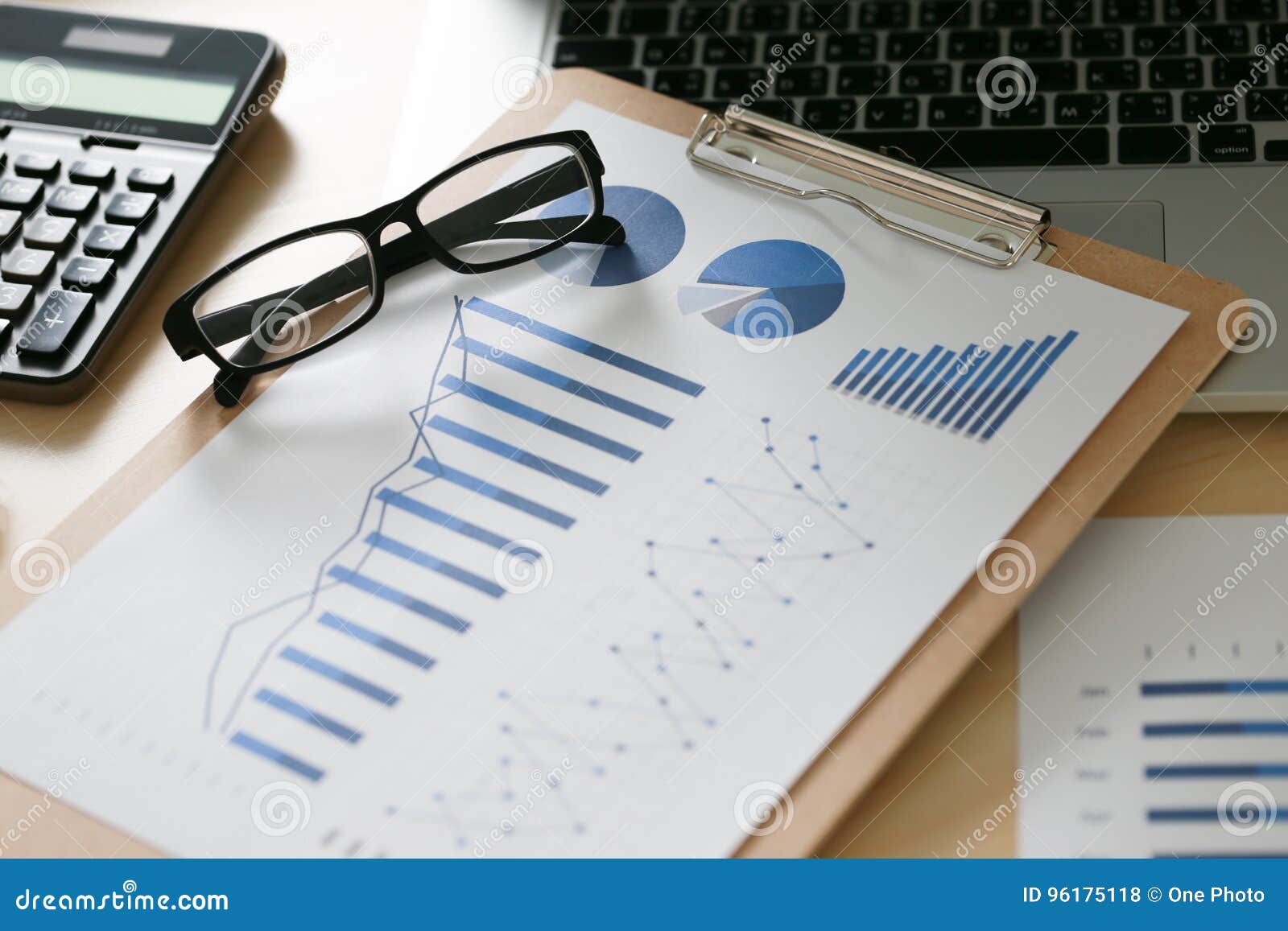 Checking Financial Reports Paperwork and Business Teamwork on Stock ...