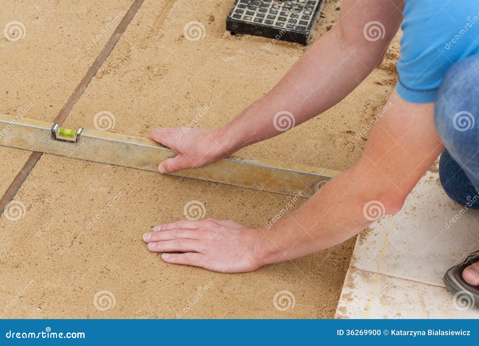 Checking the ground level stock photo. Image of house - 36269900