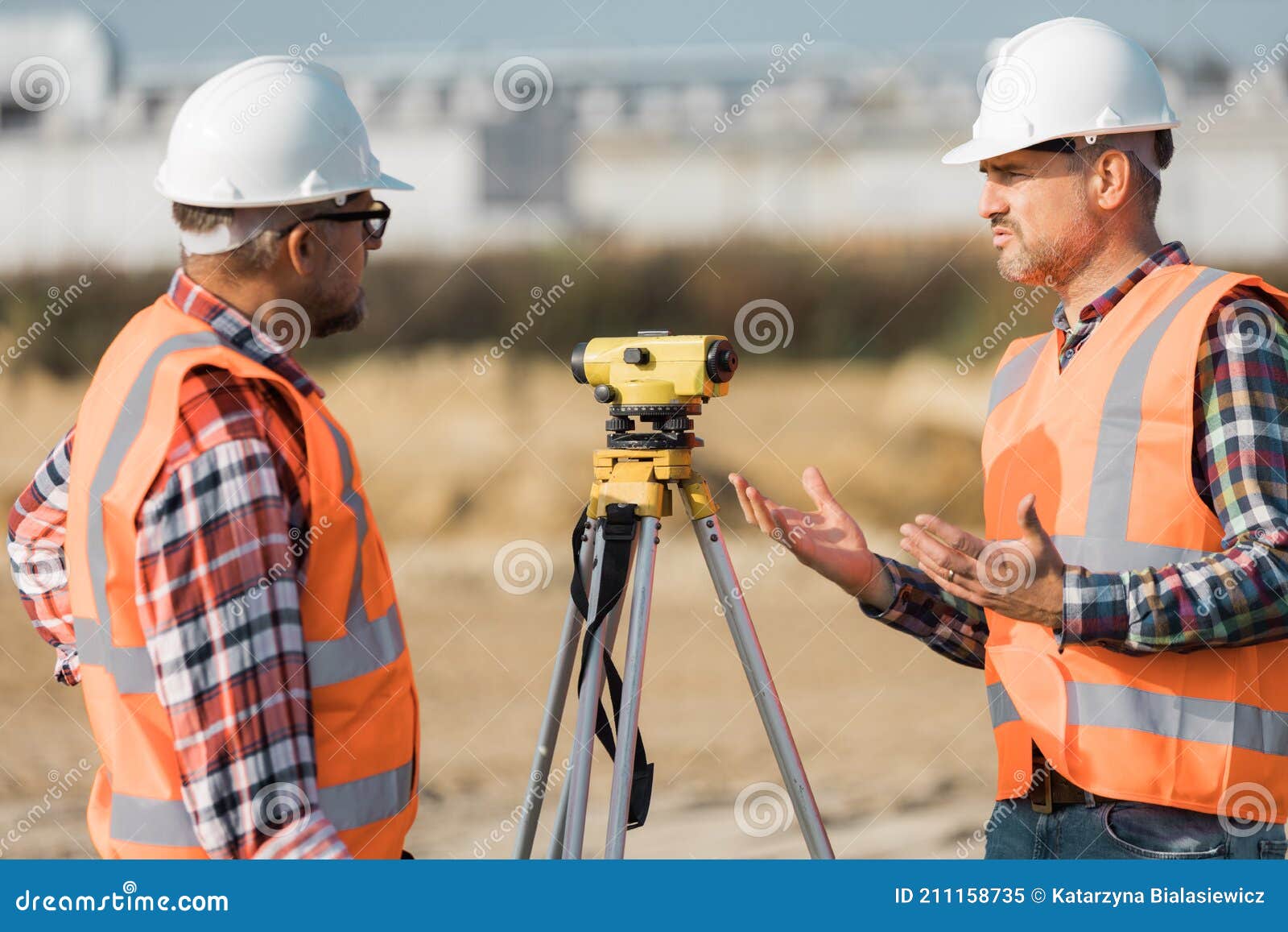 Checking the ground stock image. Image of scheme, civil - 211158735