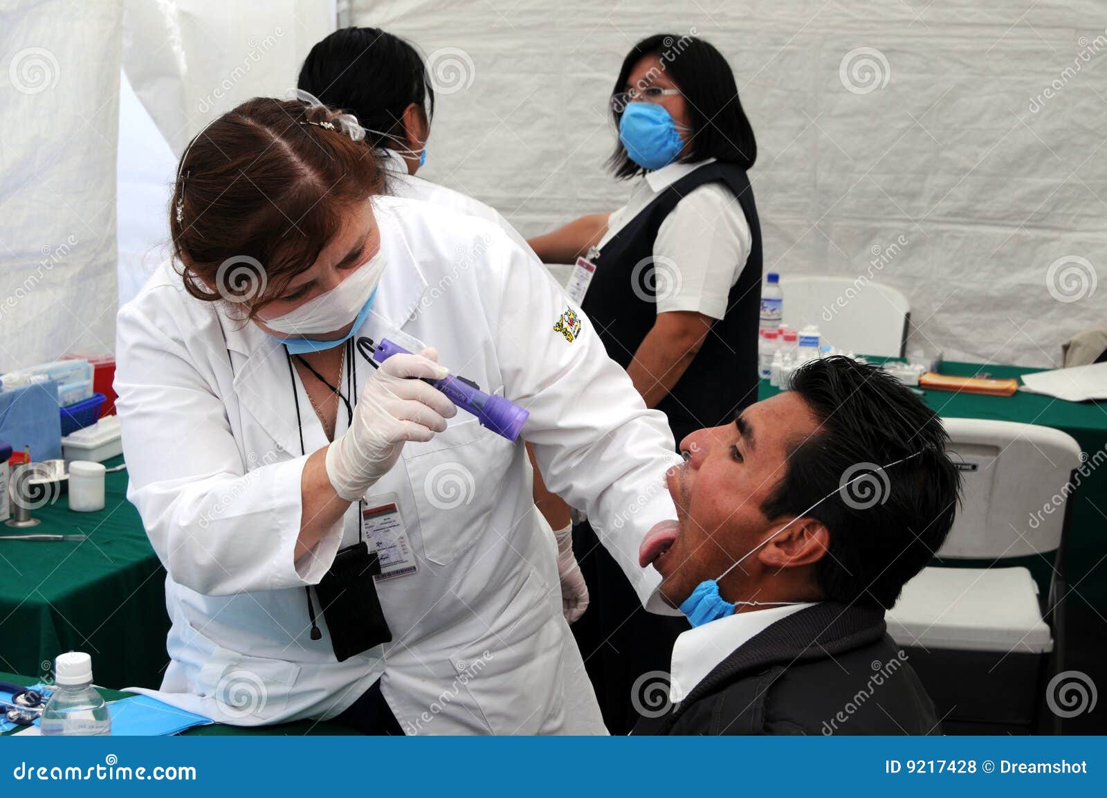 Checking for H1N1 Swine Flu Editorial Stock Photo - Image of mask, cold ...