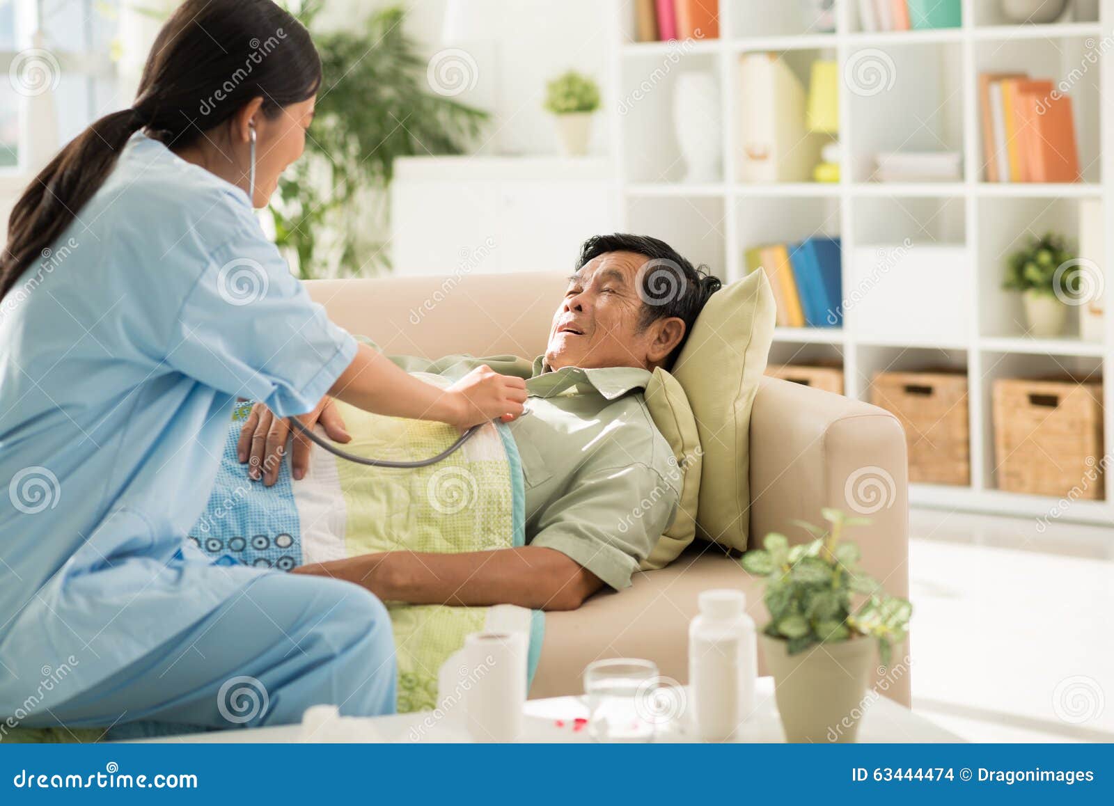 Checking heartbeat stock photo. Image of medical, aged - 63444474
