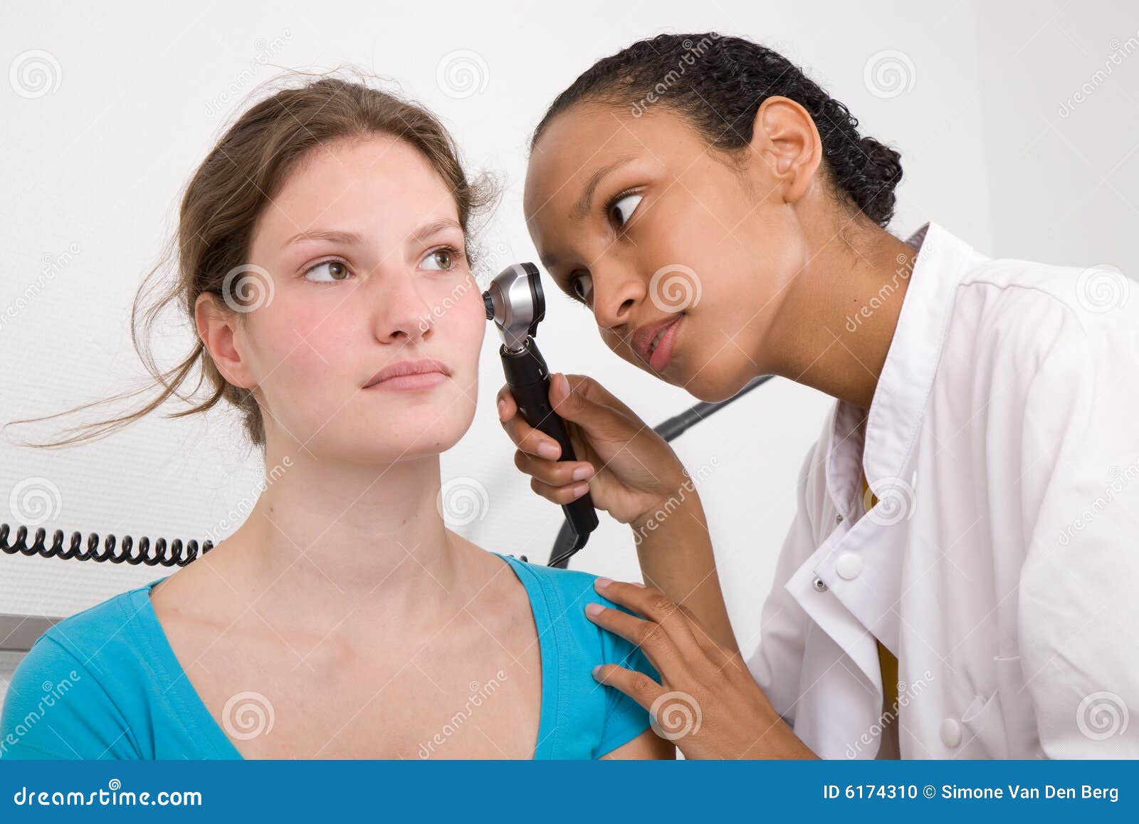 Checking her ears stock photo. Image of people, consult - 6174310