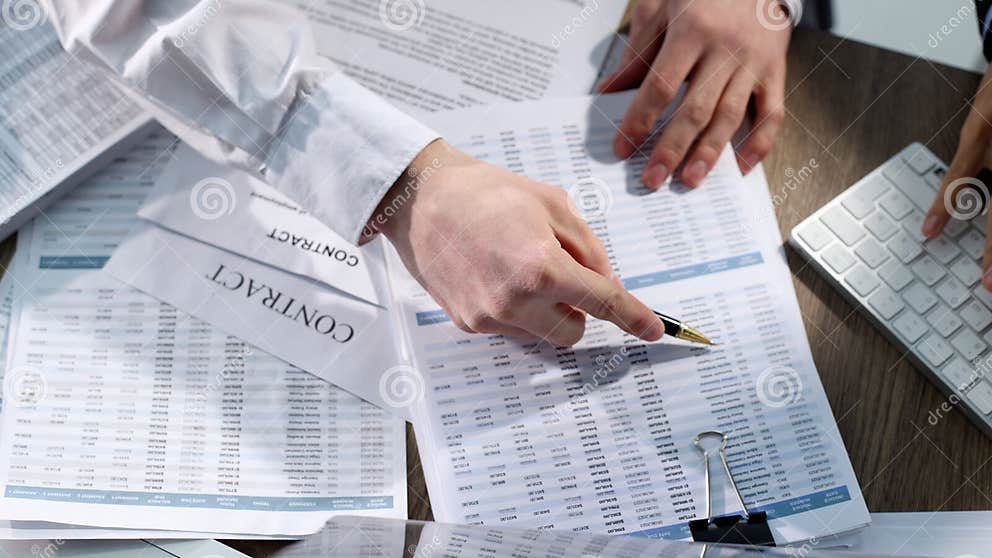 Checking Important Data in Documents Stock Photo - Image of report ...