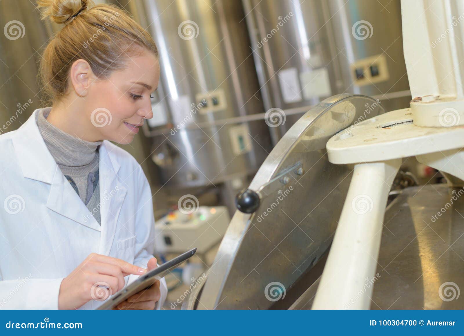 Checking Inside Vat in Factory Stock Photo - Image of plant, processing ...