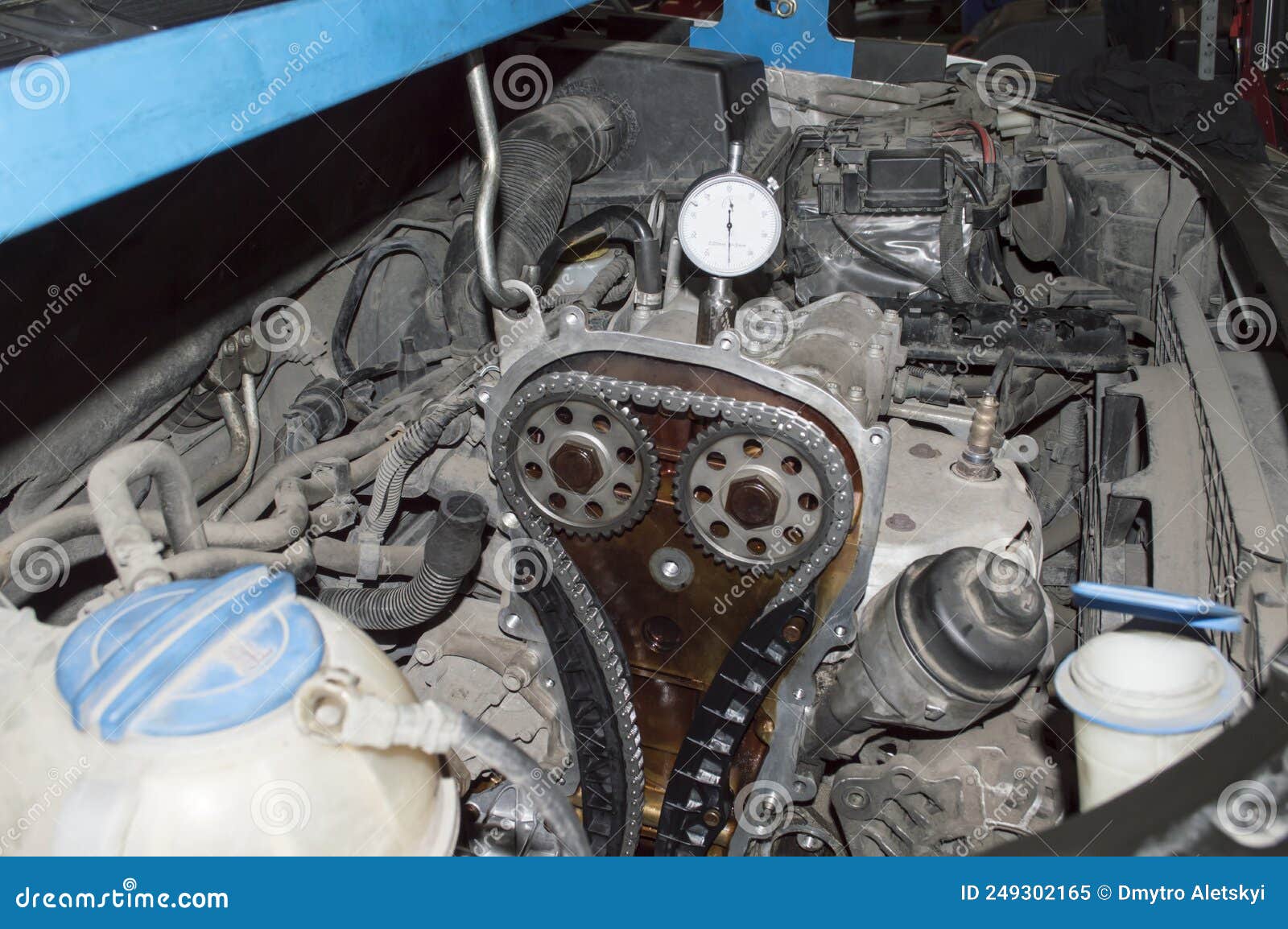 Checking the Engine Installed on the Car Using the Indicator Head. the ...