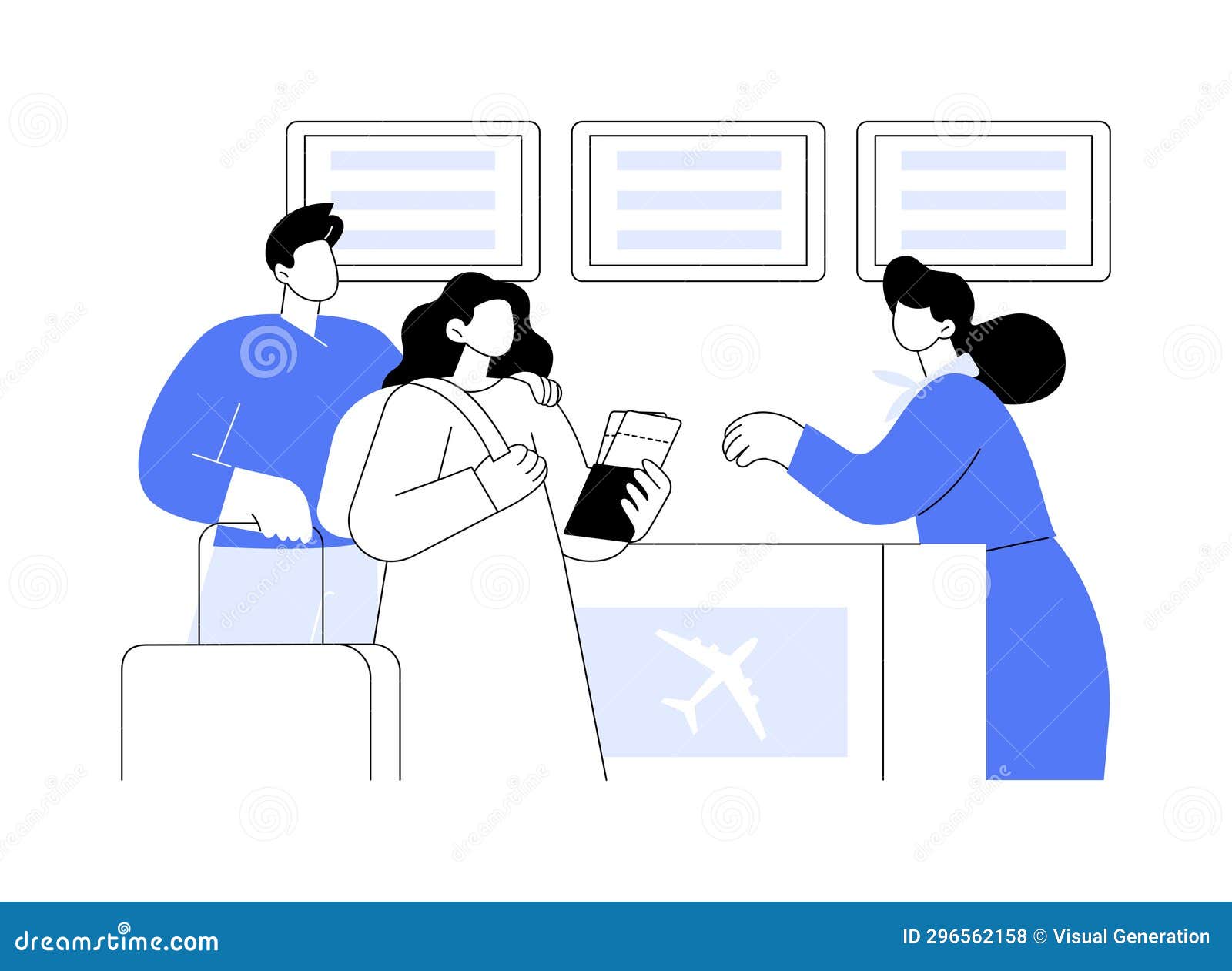 Checking in Isolated Cartoon Vector Illustrations. Stock Vector ...
