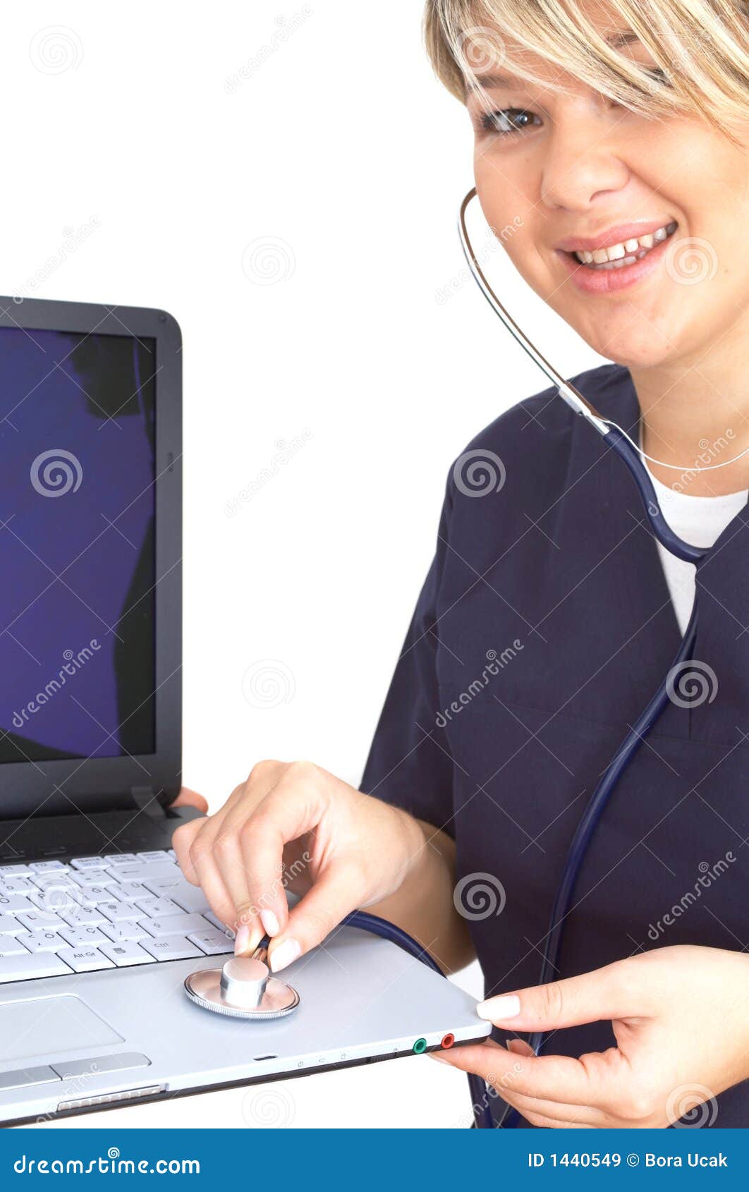 Checking laptop stock image. Image of analyse, emergency - 1440549