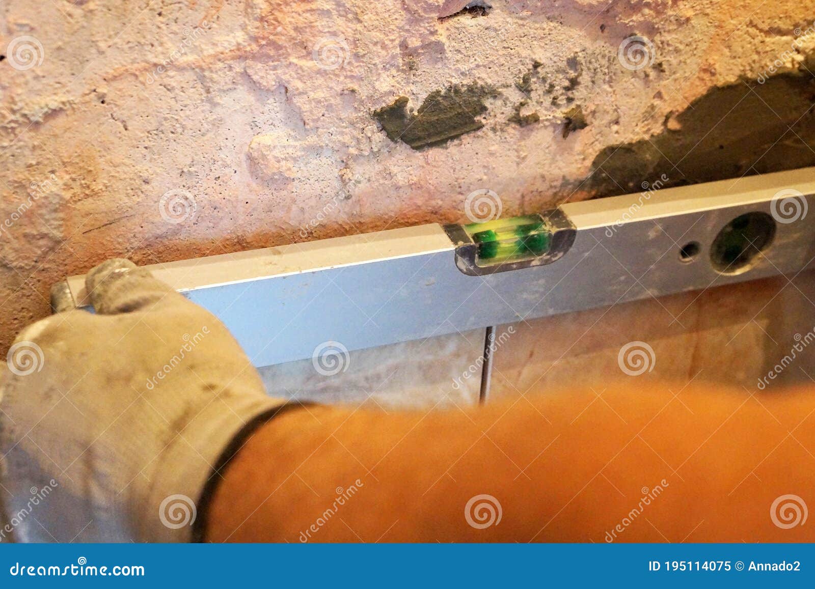 Checking the Level of Ceramic Tiles Close Up Stock Image - Image of ...