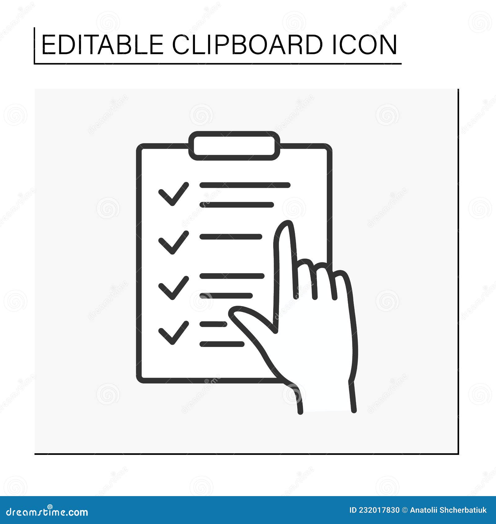 Checking line icon stock vector. Illustration of list - 232017830
