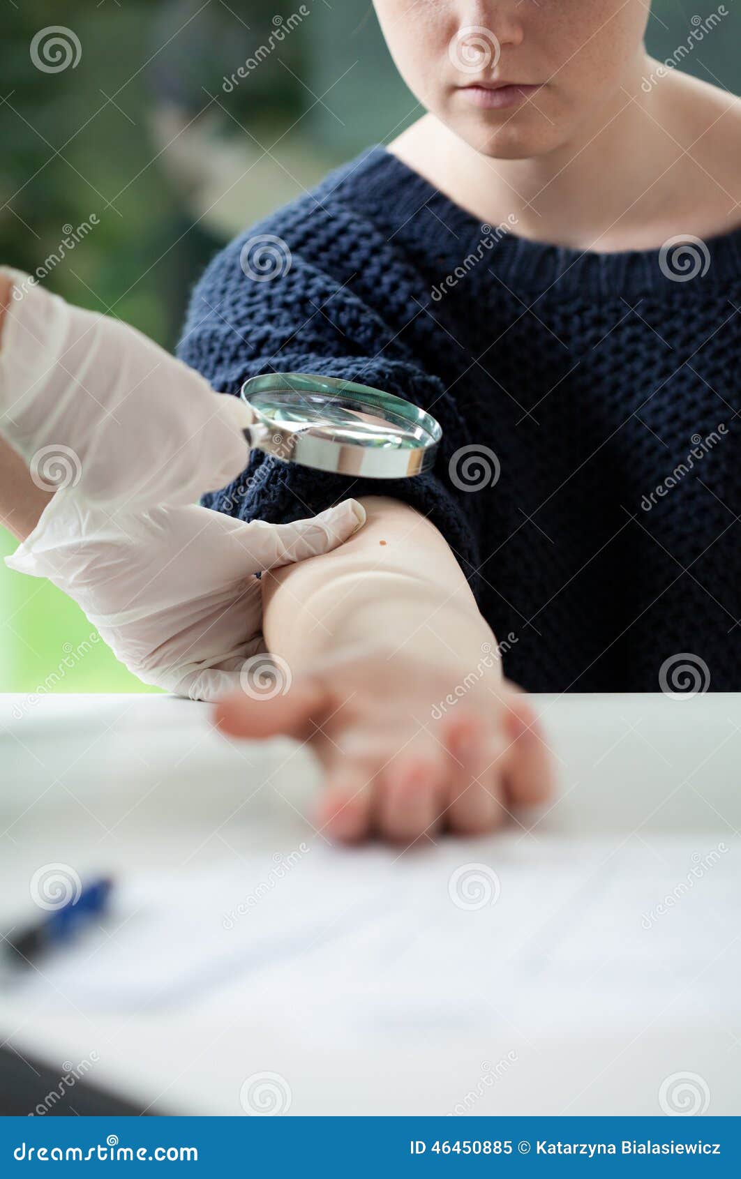 Checking by Magnifying Glass Stock Image - Image of heal, cabinet: 46450885