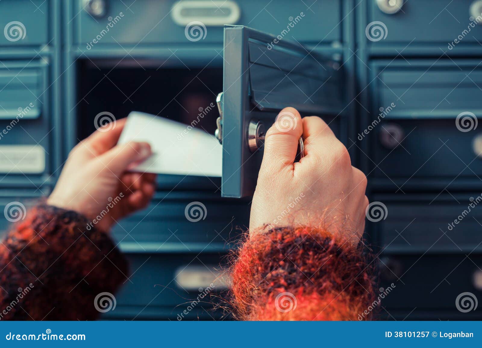 Checking for mail stock image. Image of female, send - 38101257
