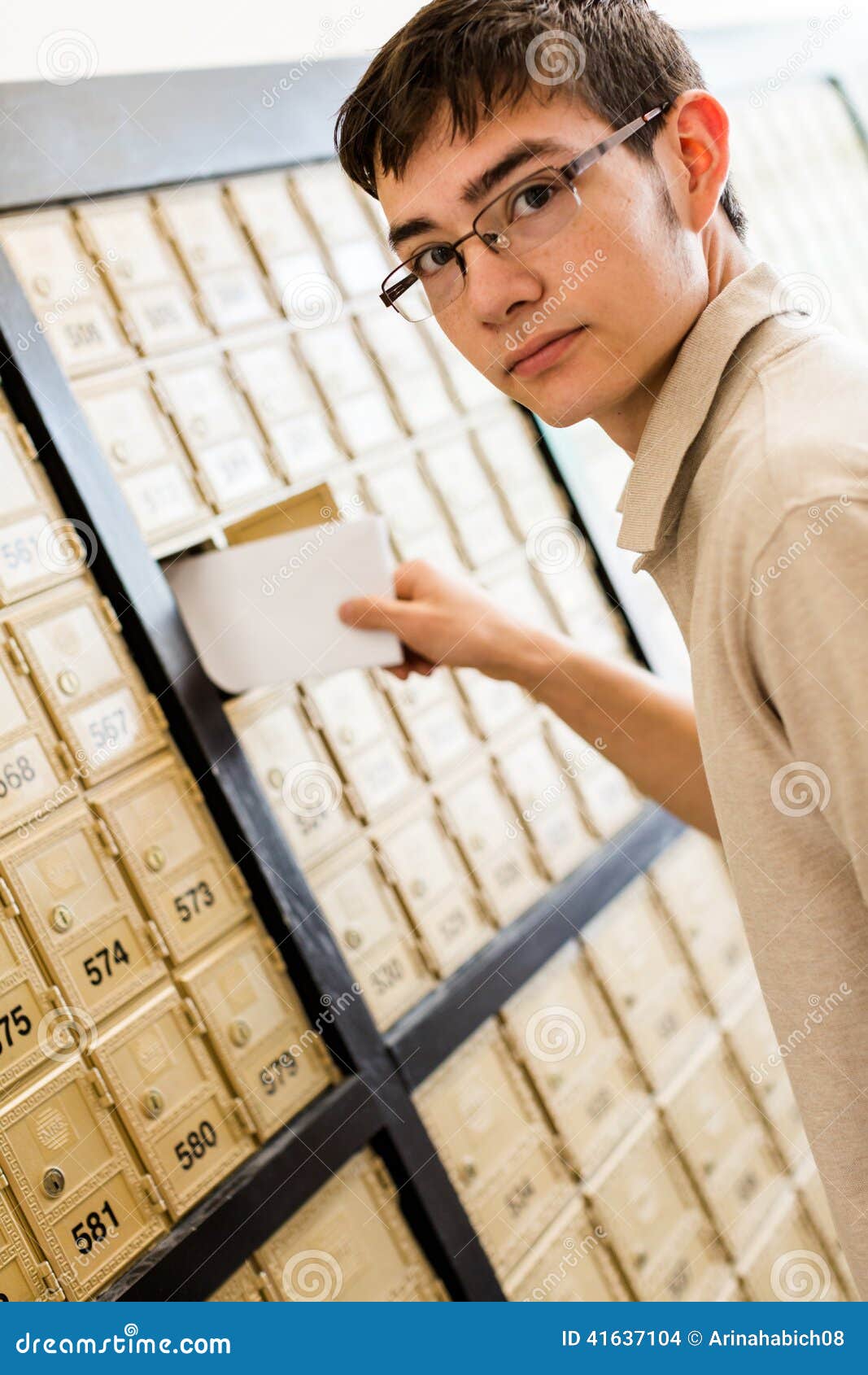 Checking mail stock photo. Image of closed, male, university - 41637104
