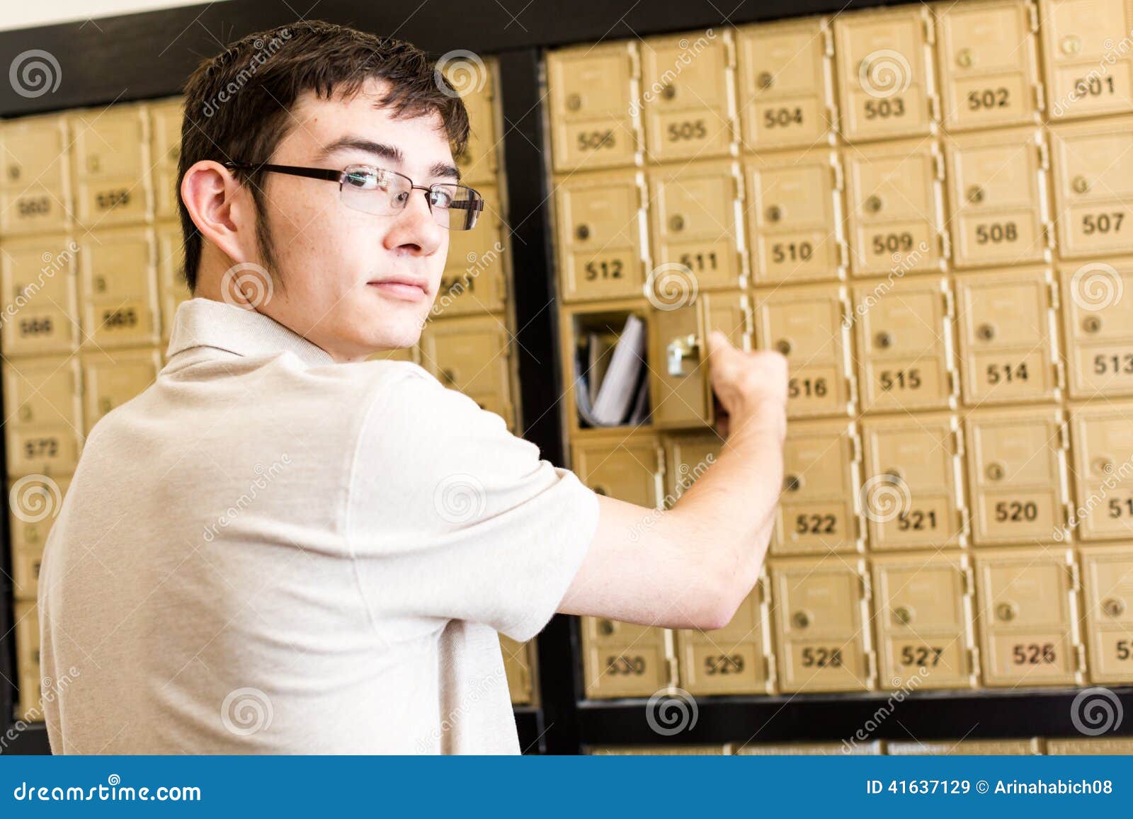 Checking mail stock image. Image of adolescent, college - 41637129