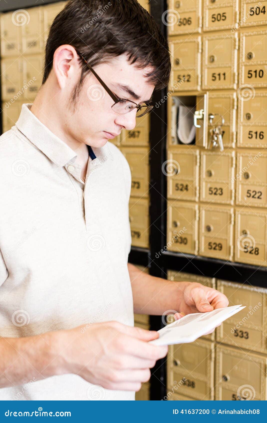 Checking mail stock photo. Image of youth, open, student - 41637200