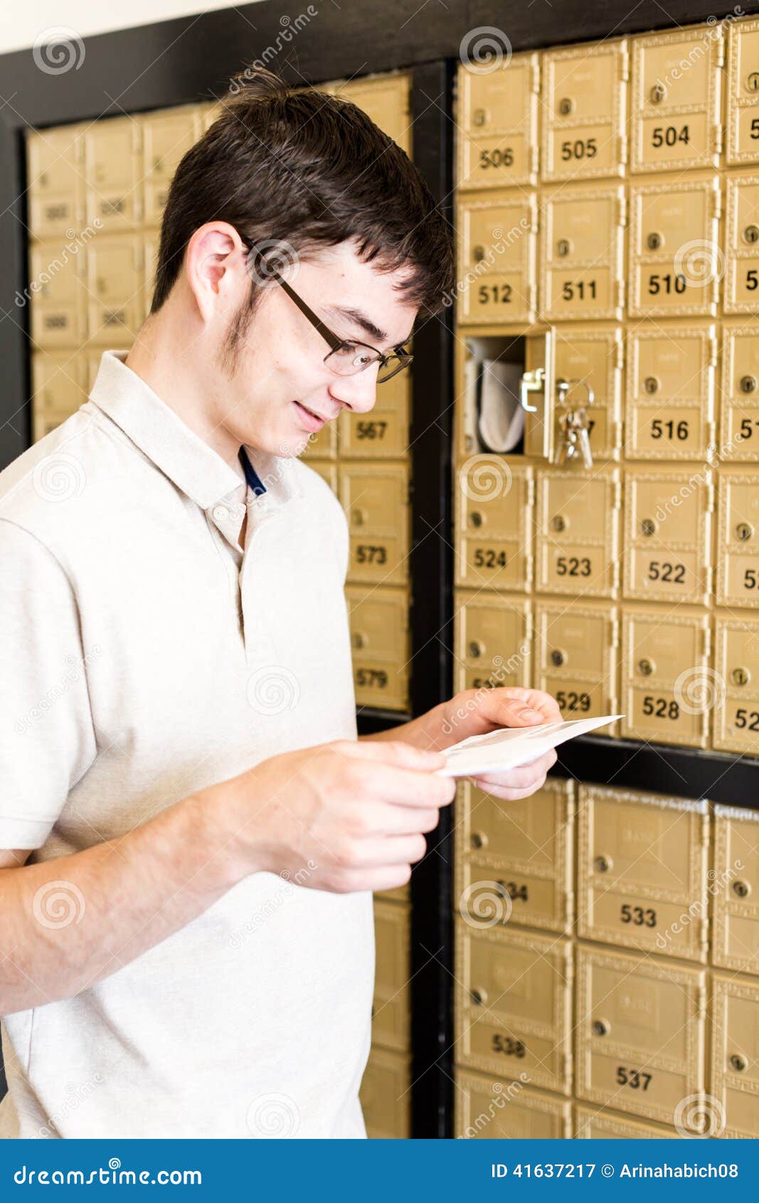 Checking mail stock image. Image of envelope, reading - 41637217