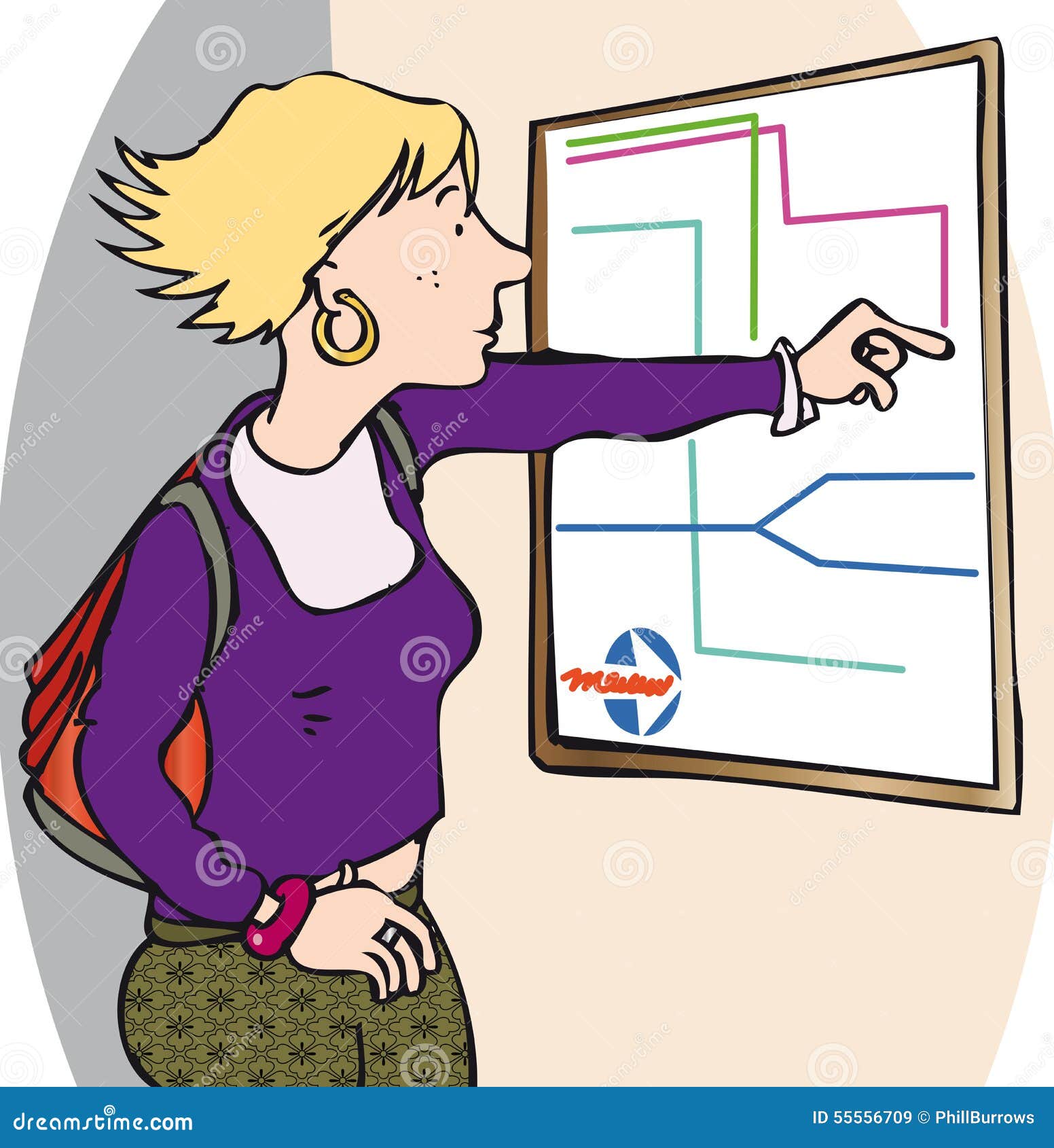 Checking map stock vector. Illustration of checking, girl - 55556709