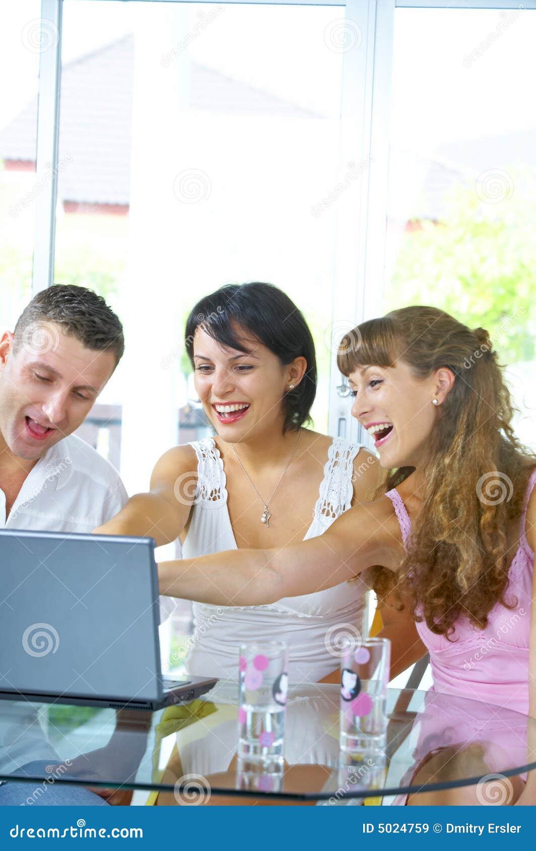 Checking the news stock image. Image of attractive, colleagues - 5024759