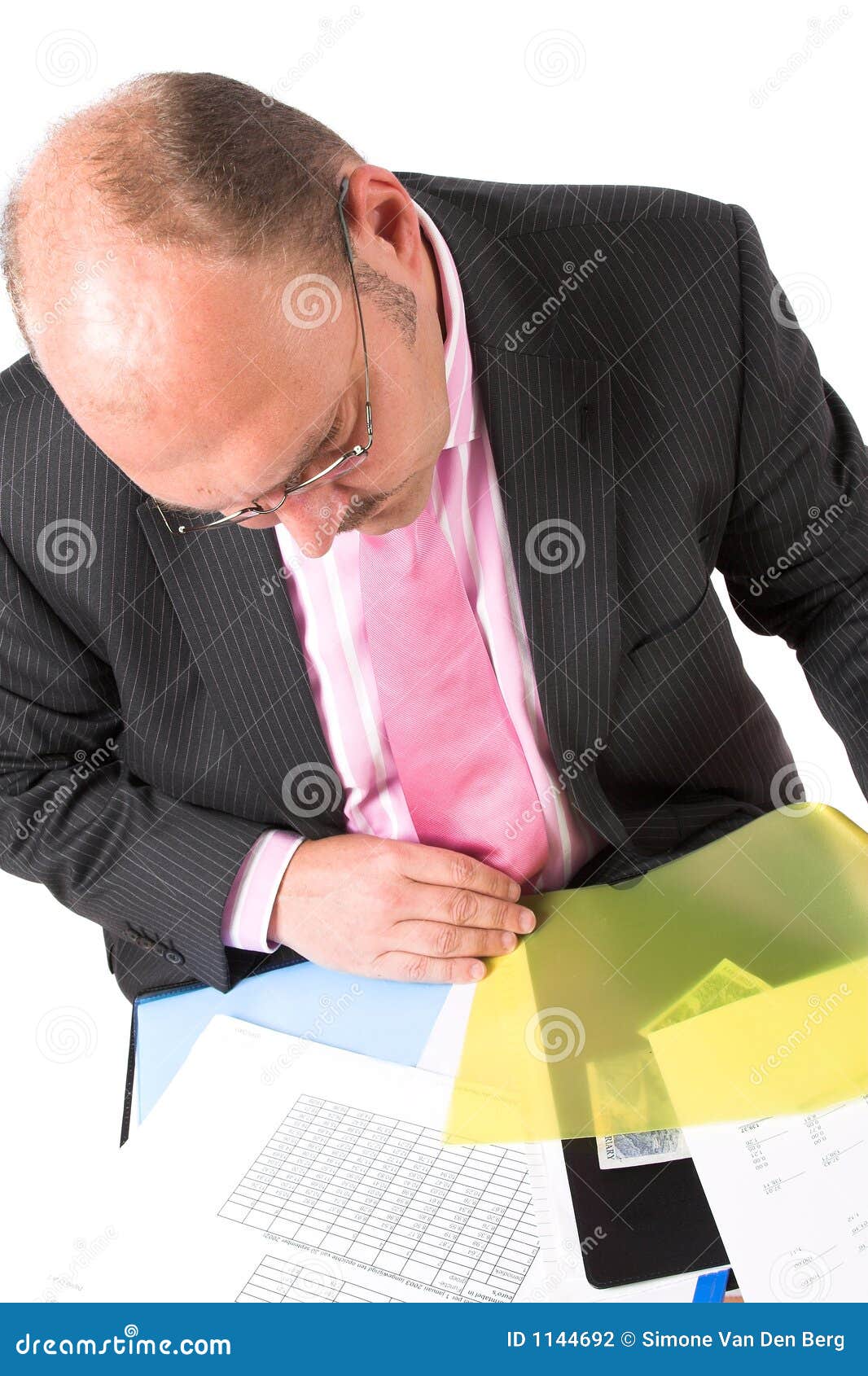 Checking the numbers stock photo. Image of bald, calculation - 1144692
