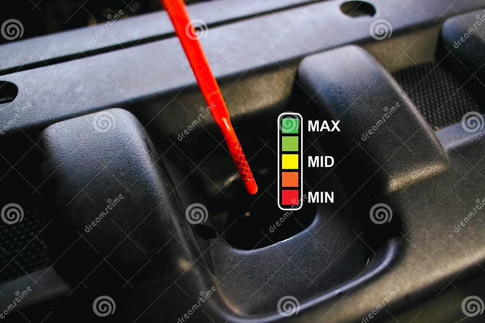 Checking the Oil Level in a Car Engine with an Oil Dipstick Stock Image ...