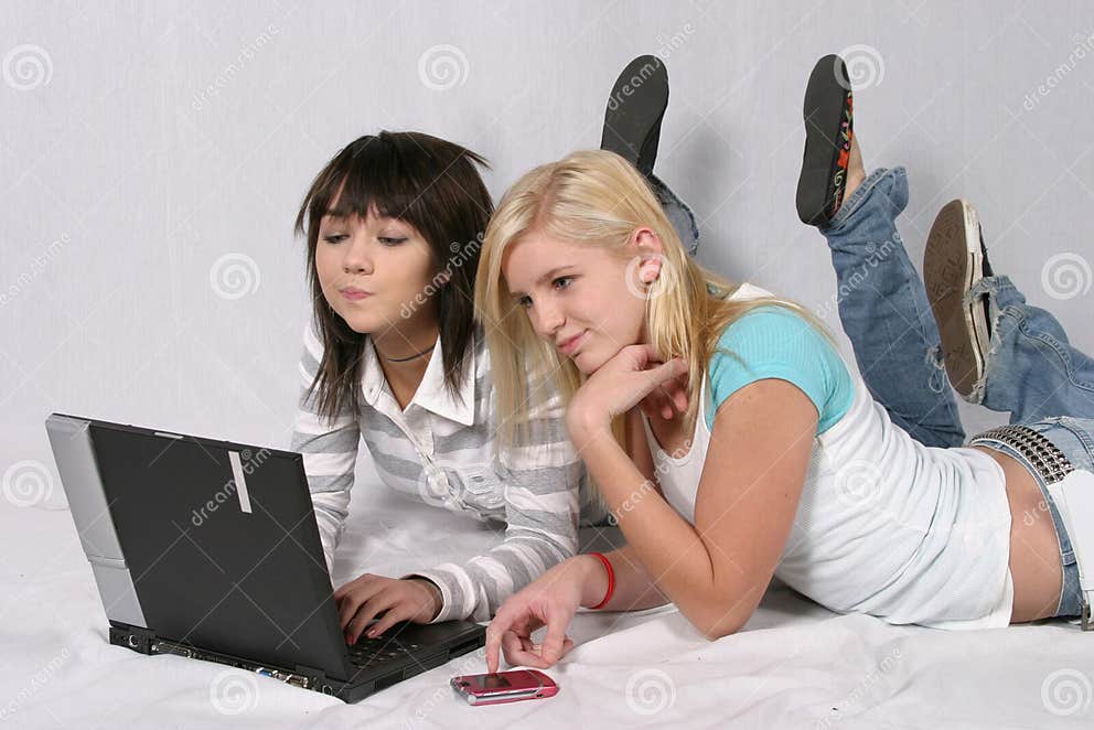 Checking Out the Internet stock image. Image of beauty - 1724011