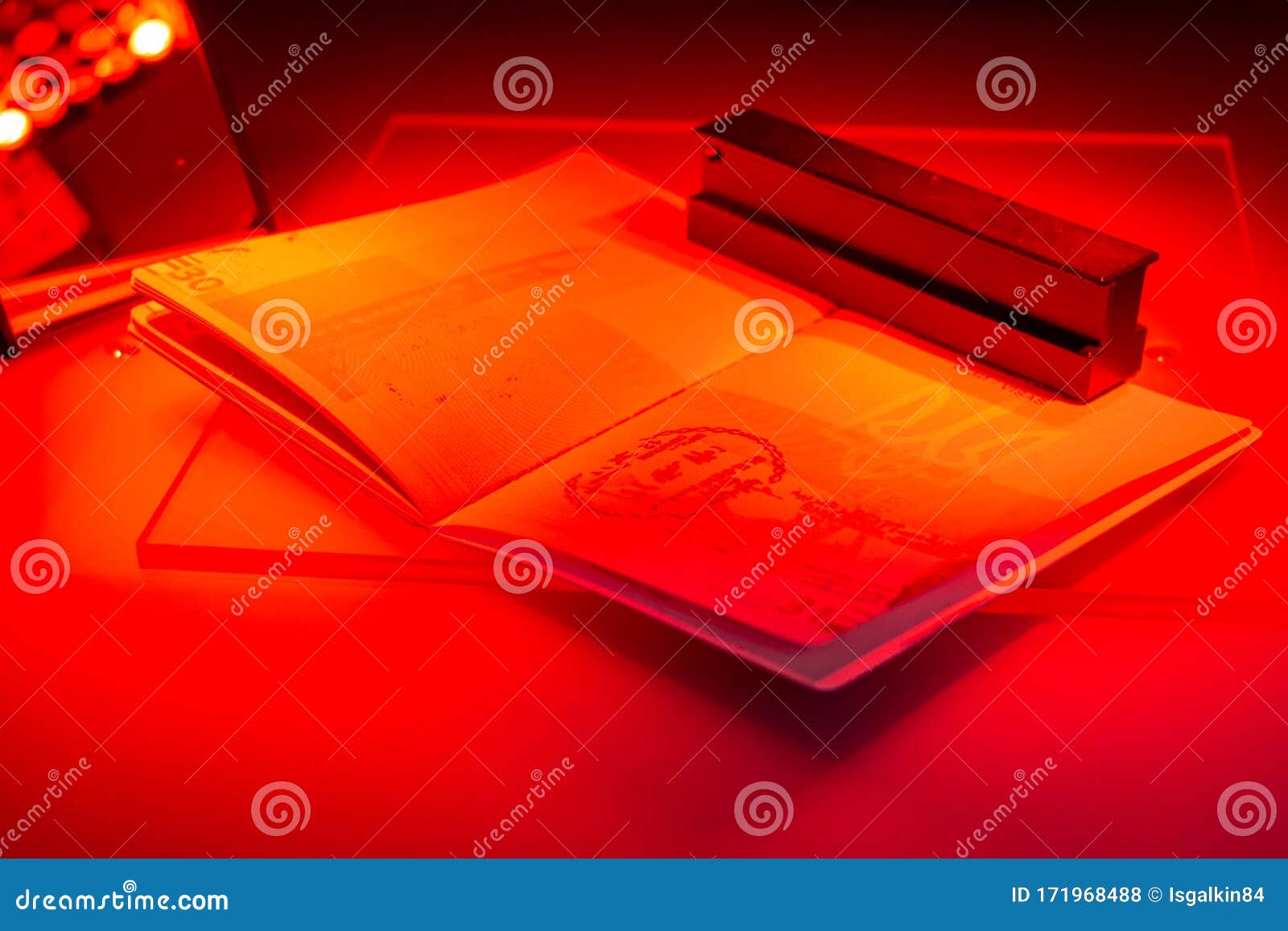 Checking the Passport for Fraud in UV and Another Light, Detection of ...