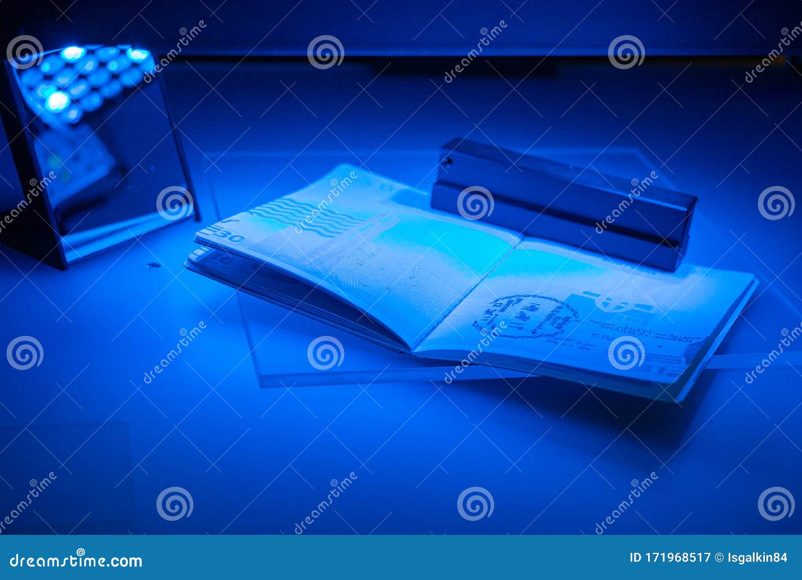 Checking the Passport for Fraud in UV and Another Light, Detection of ...