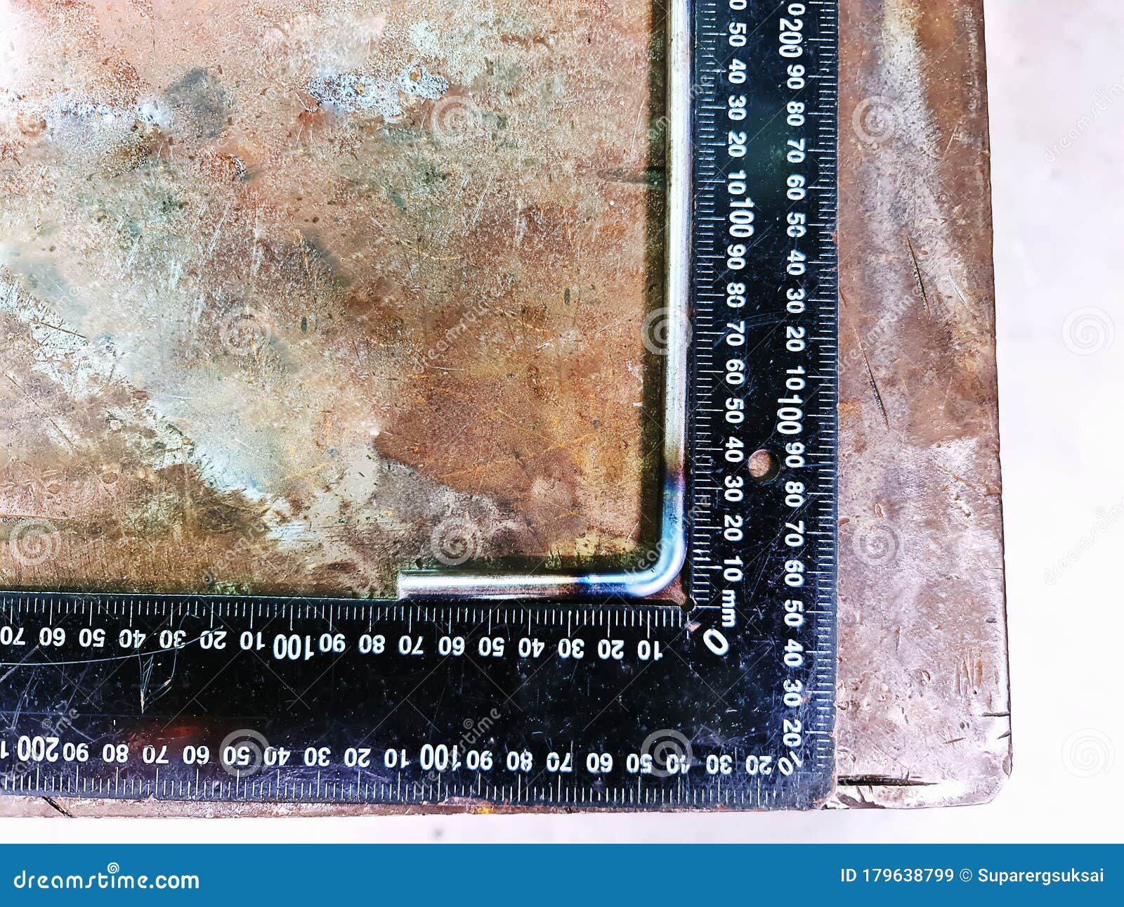 Checking Perpendicularity of Bent Stainless Steel Rod on Old Rusty ...