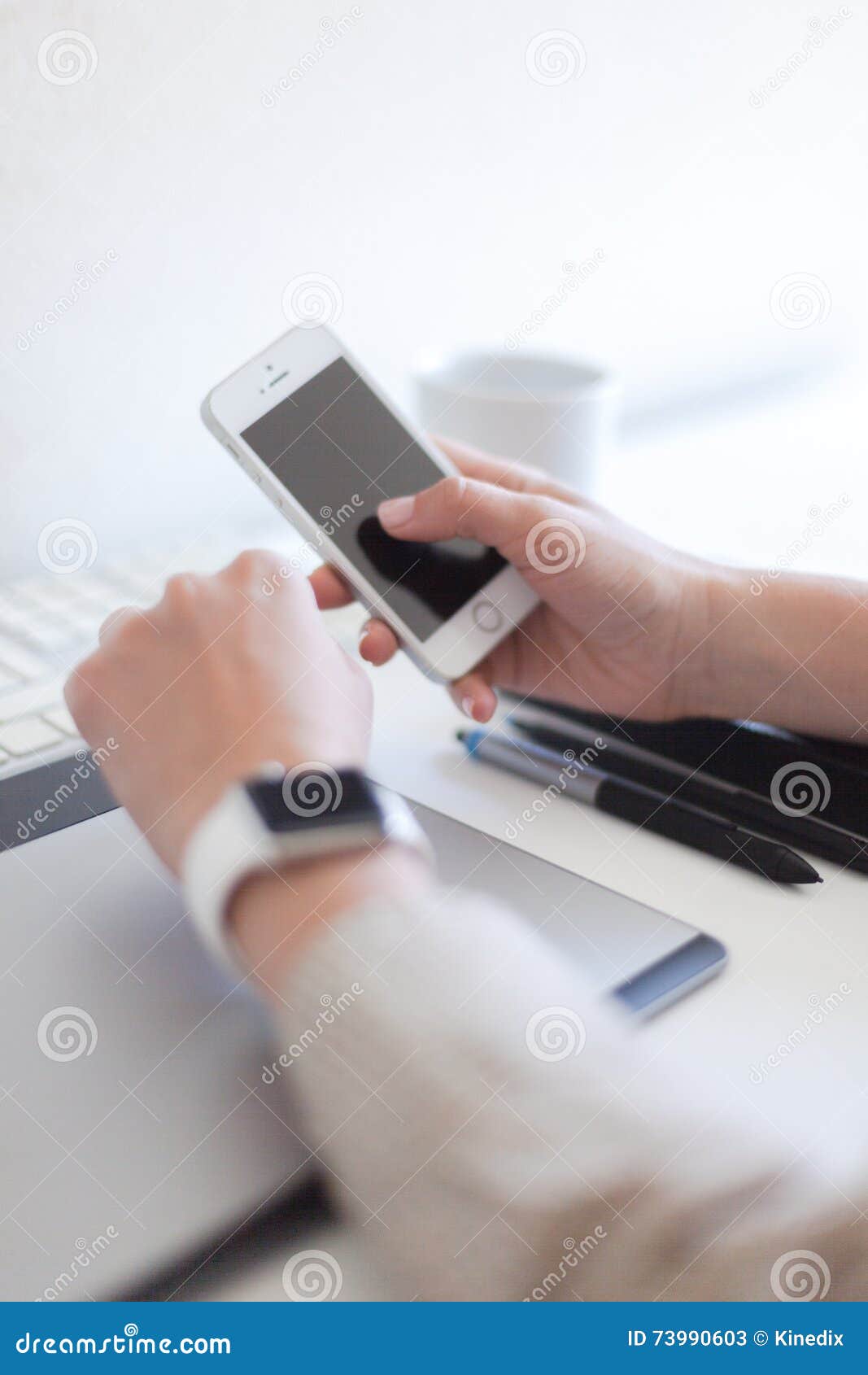 Checking phone stock image. Image of sitting, watch, student - 73990603