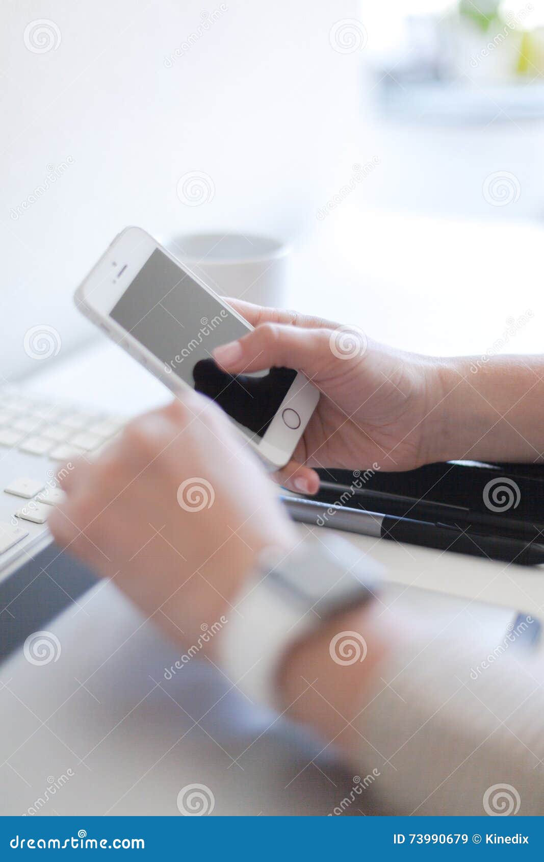 Checking phone stock image. Image of watch, startup, equipment - 73990679