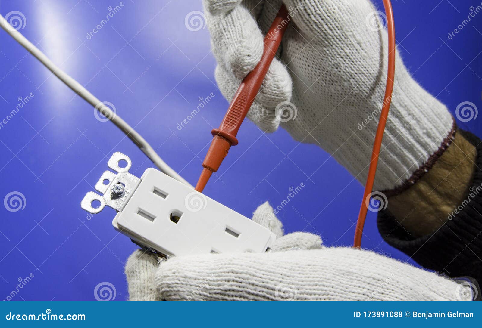 Checking Pins and Connections on a Power Outlet Stock Photo - Image of ...
