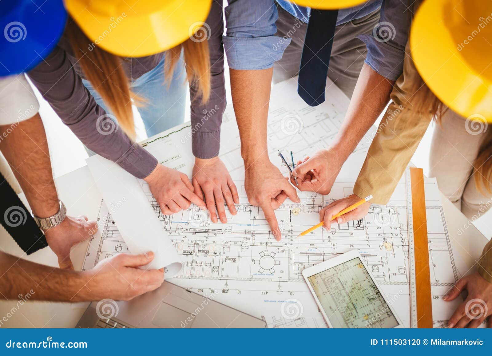 Checking Plan Project stock photo. Image of engineer - 111503120