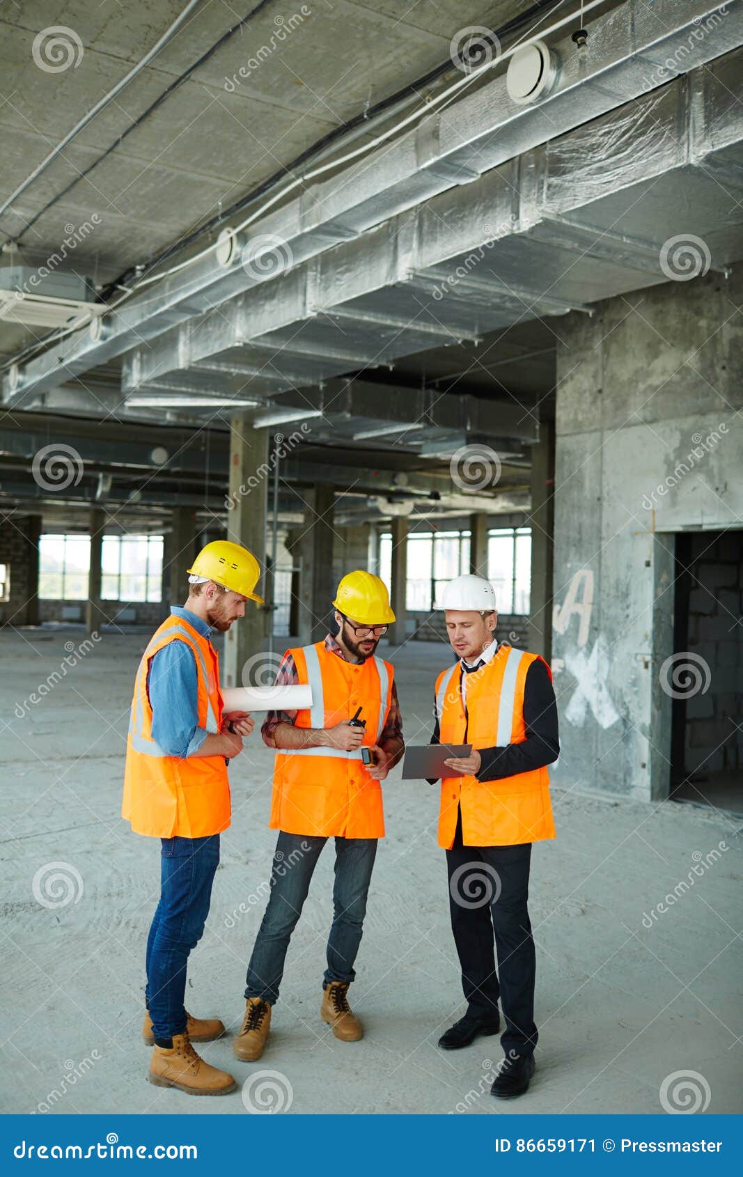 Checking Points with Construction Inspector Stock Image - Image of ...