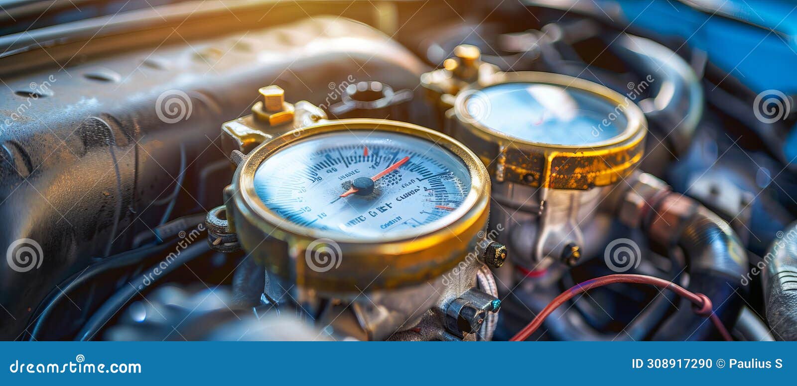 Pressure Measurement with Pressure Gauges Stock Illustration ...