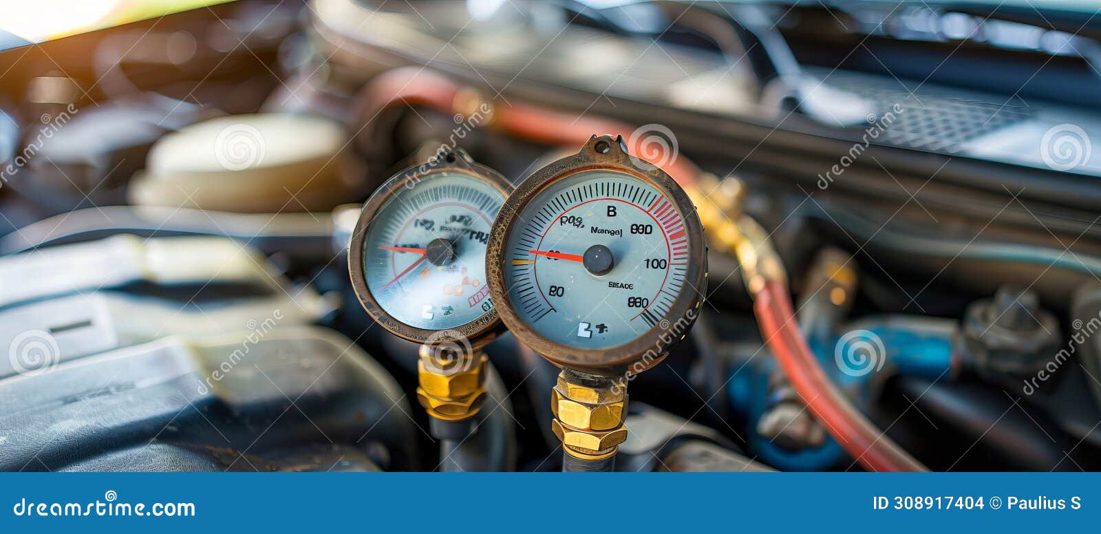 Pressure Measurement with Pressure Gauges Stock Illustration ...