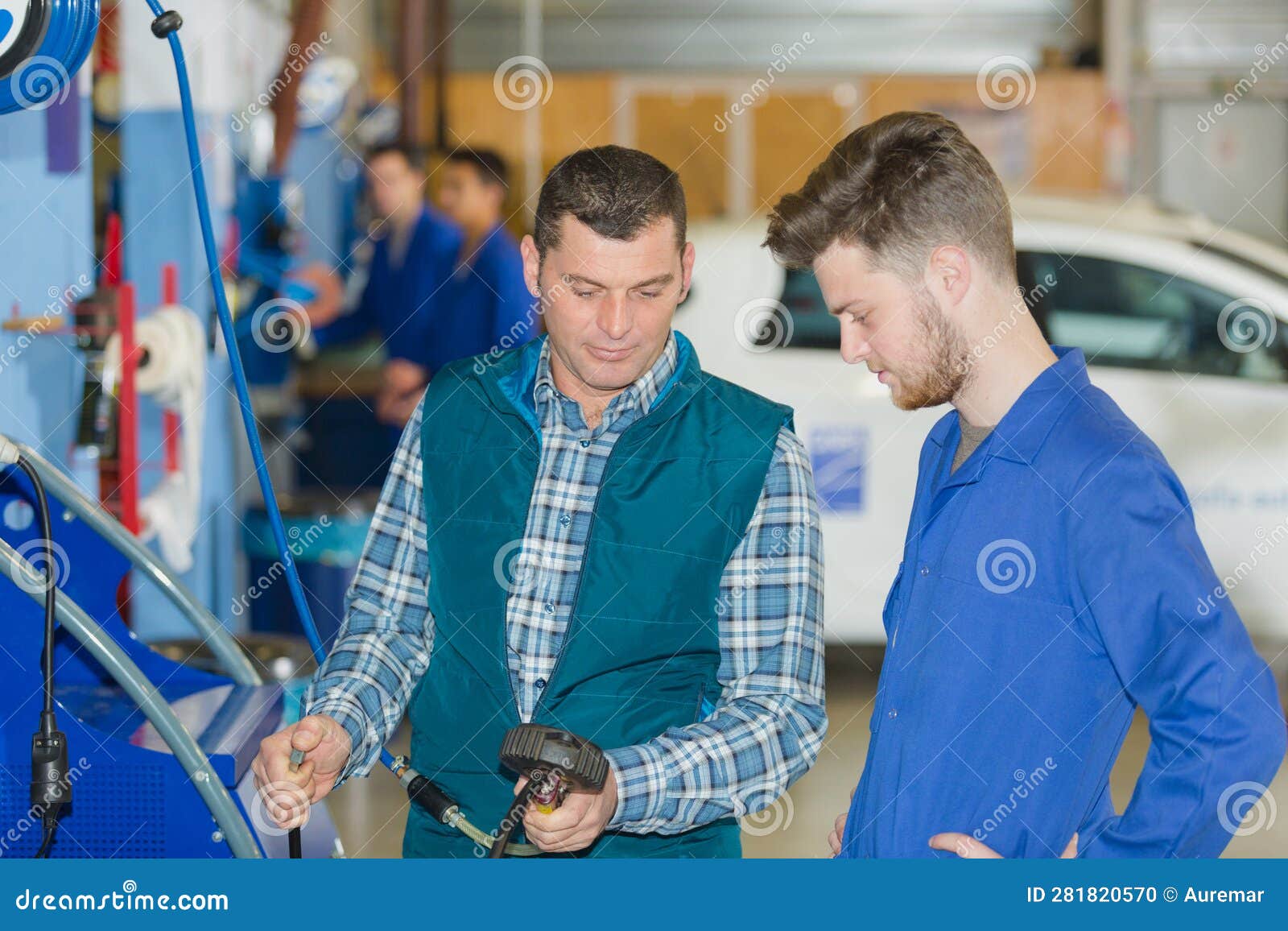 Checking Pressure in Wheels Car Stock Photo - Image of pressure ...