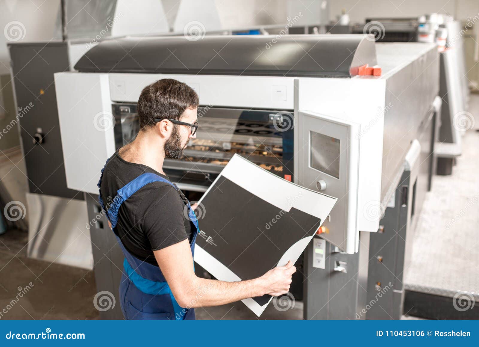 Checking Printing Quality at the Printing Plant Stock Photo - Image of ...